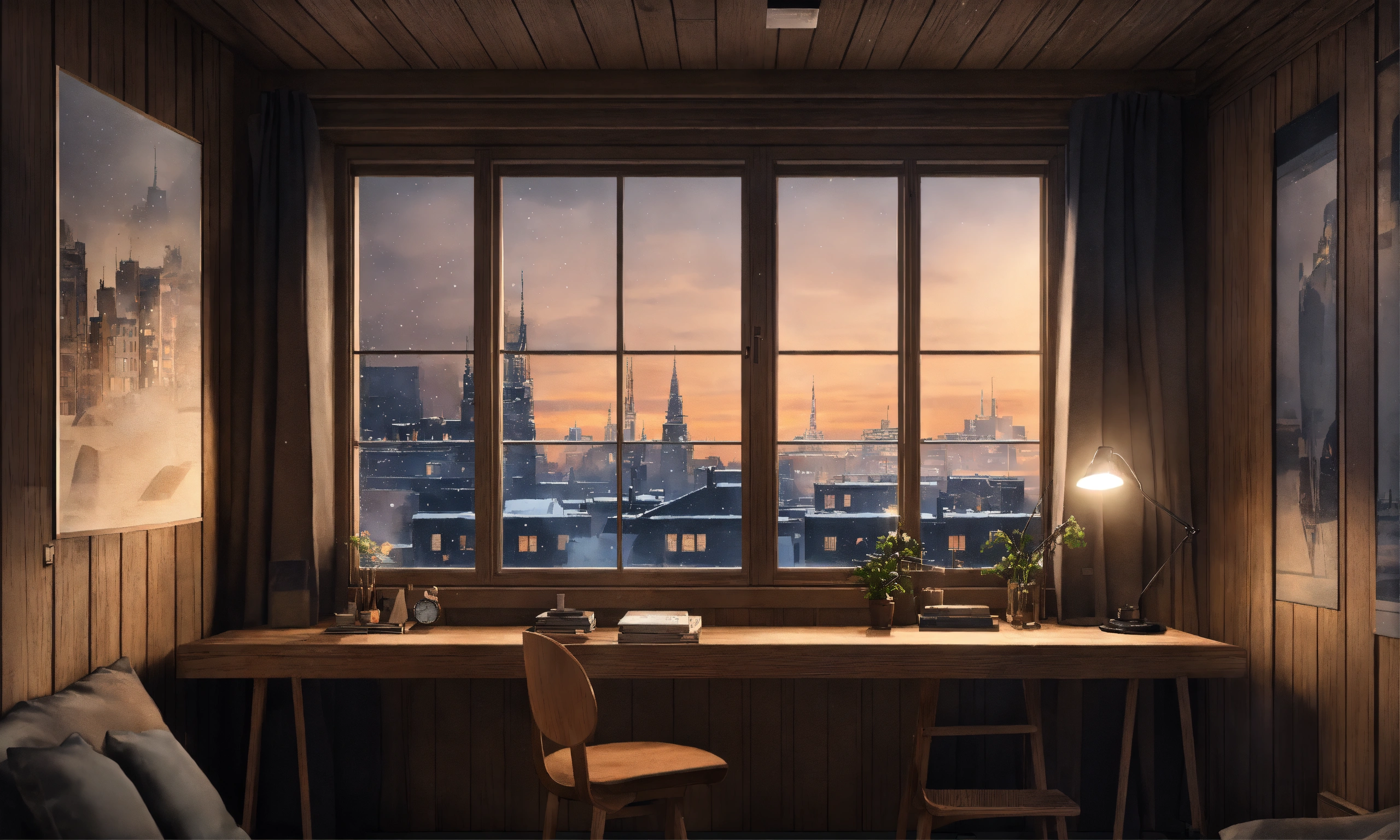 Lexica - Study room in apartment stockholm with dark/washed wooden ...