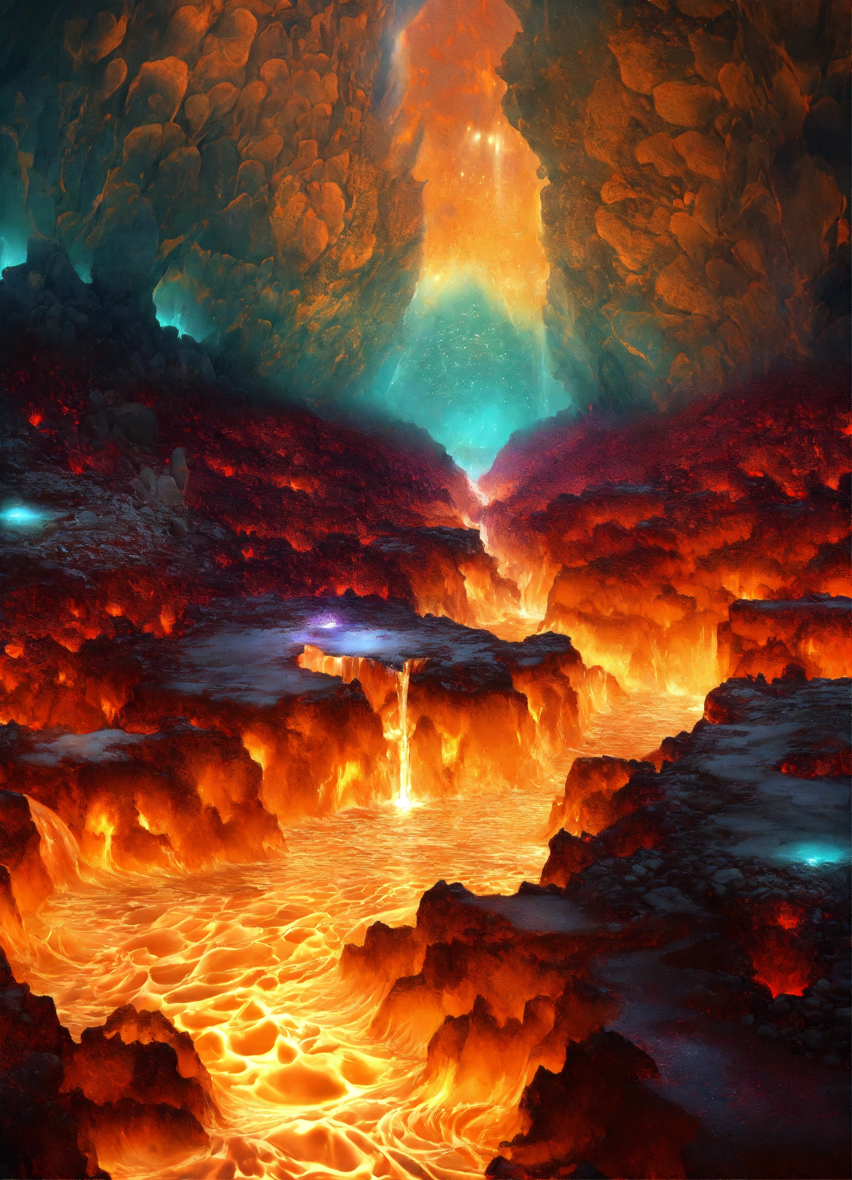 Lexica - Fractal, crystalized water, light rays, ink drops, lava flow.