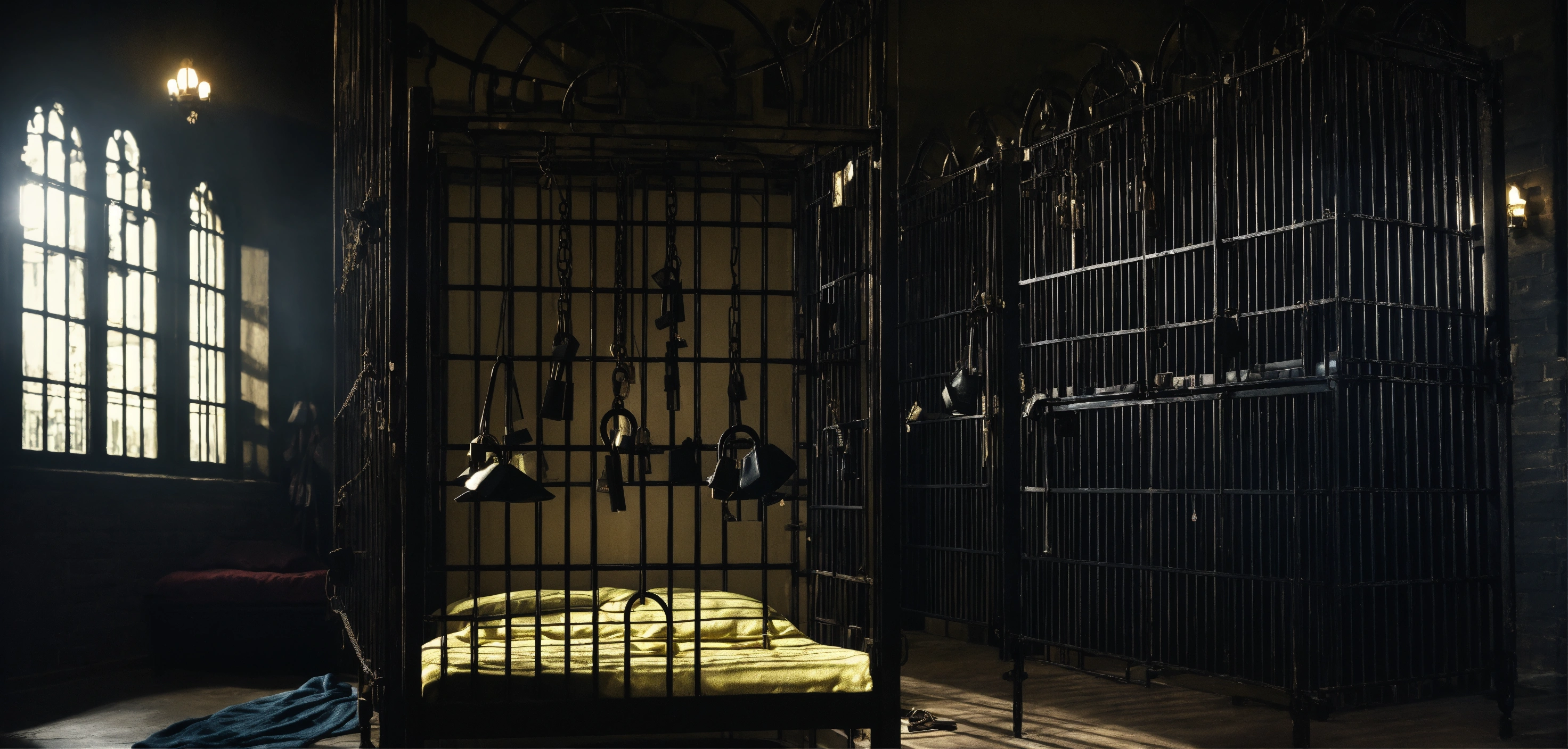 Lexica - Dark goth bedroom, bows, pillows, plush, over the top, prison ...