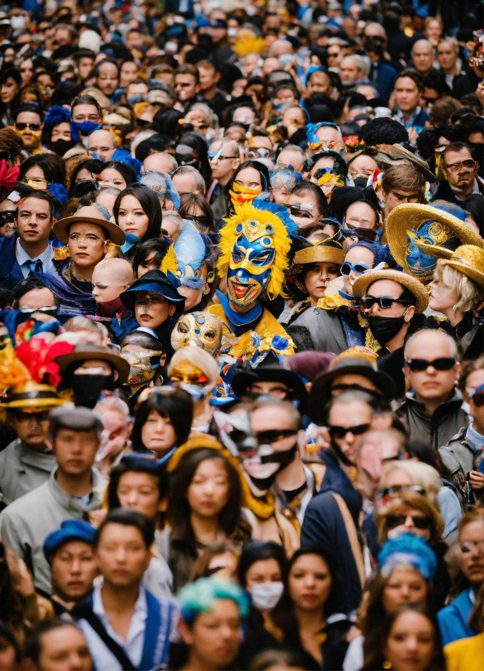 Lexica - Crowd wearing masks mascarade