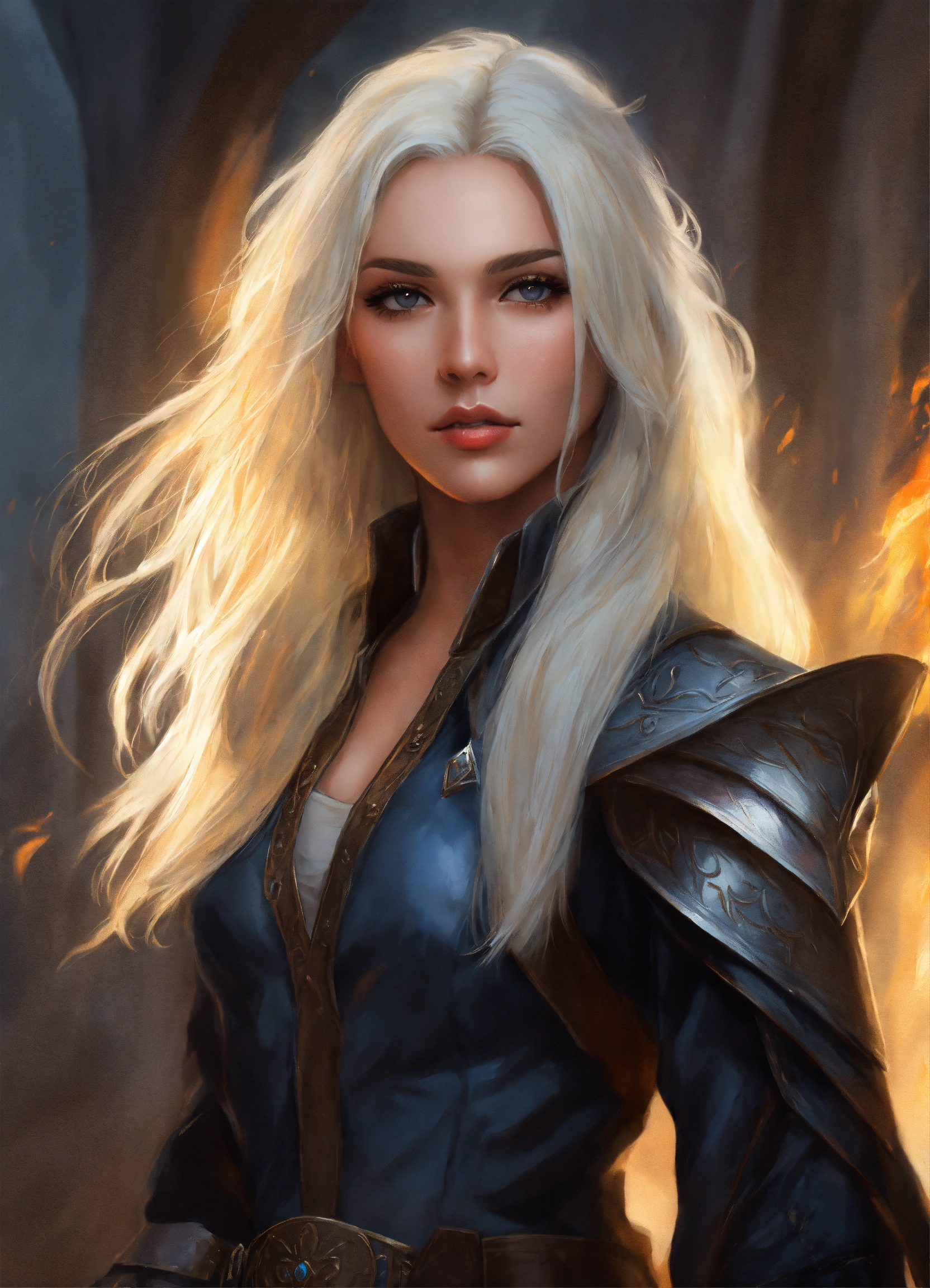 Lexica - Hot young woman with platinum blonde hair with a black streak ...