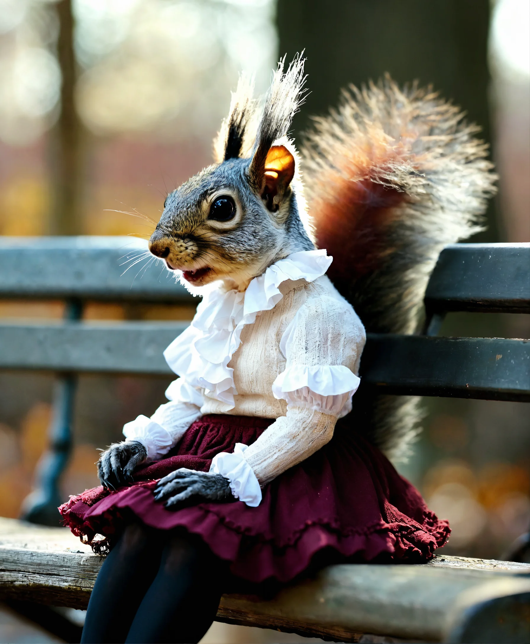 Lexica - Full body view of a mutant squirrel. Dressed in a white ...