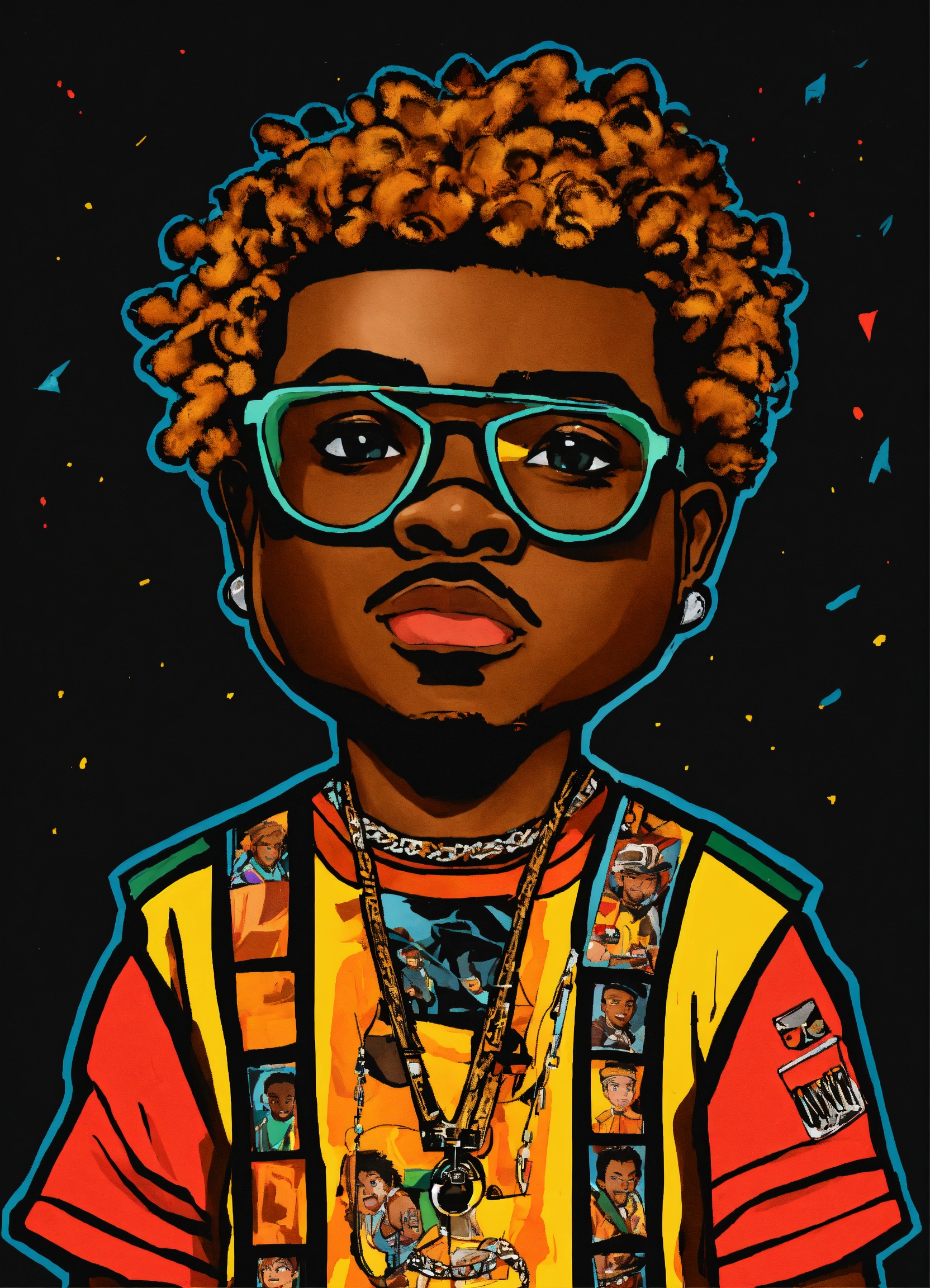 Lexica - Gunna in cartoon on Black background