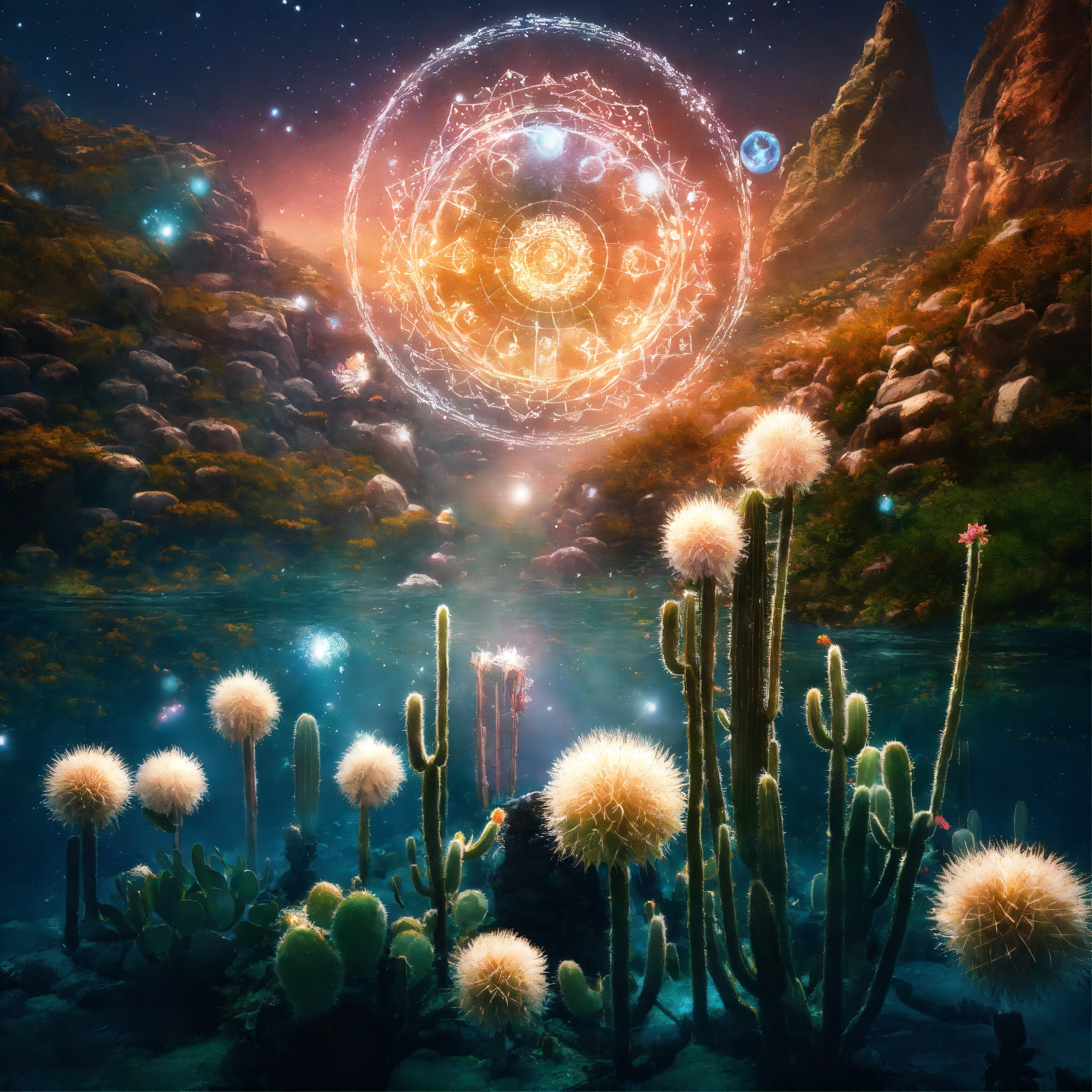 Lexica - Underwater long exposure photography, a giant white cactus ...