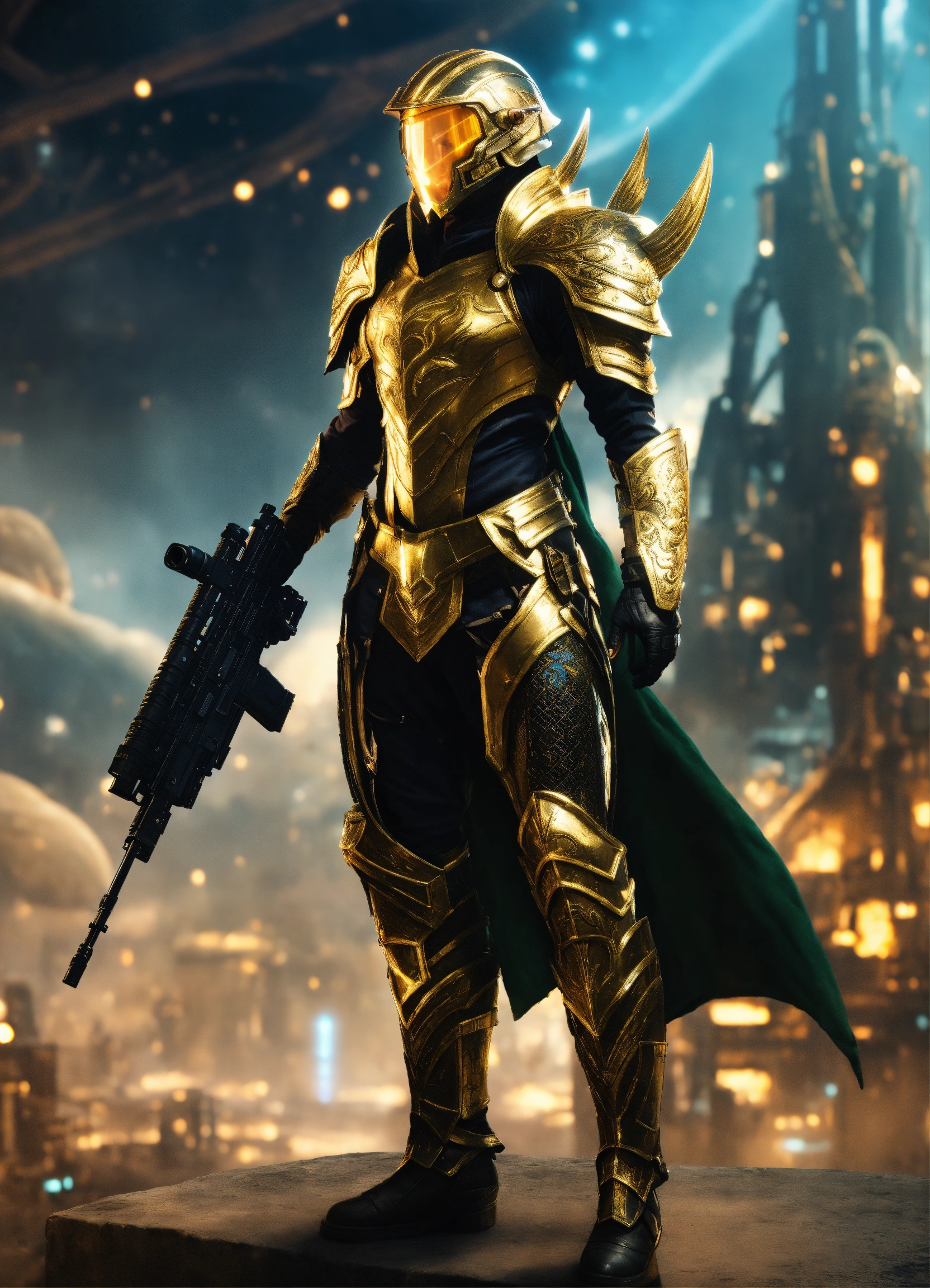 Lexica - High elf sci fi soldier wearing heavy sci fi elven armor ...