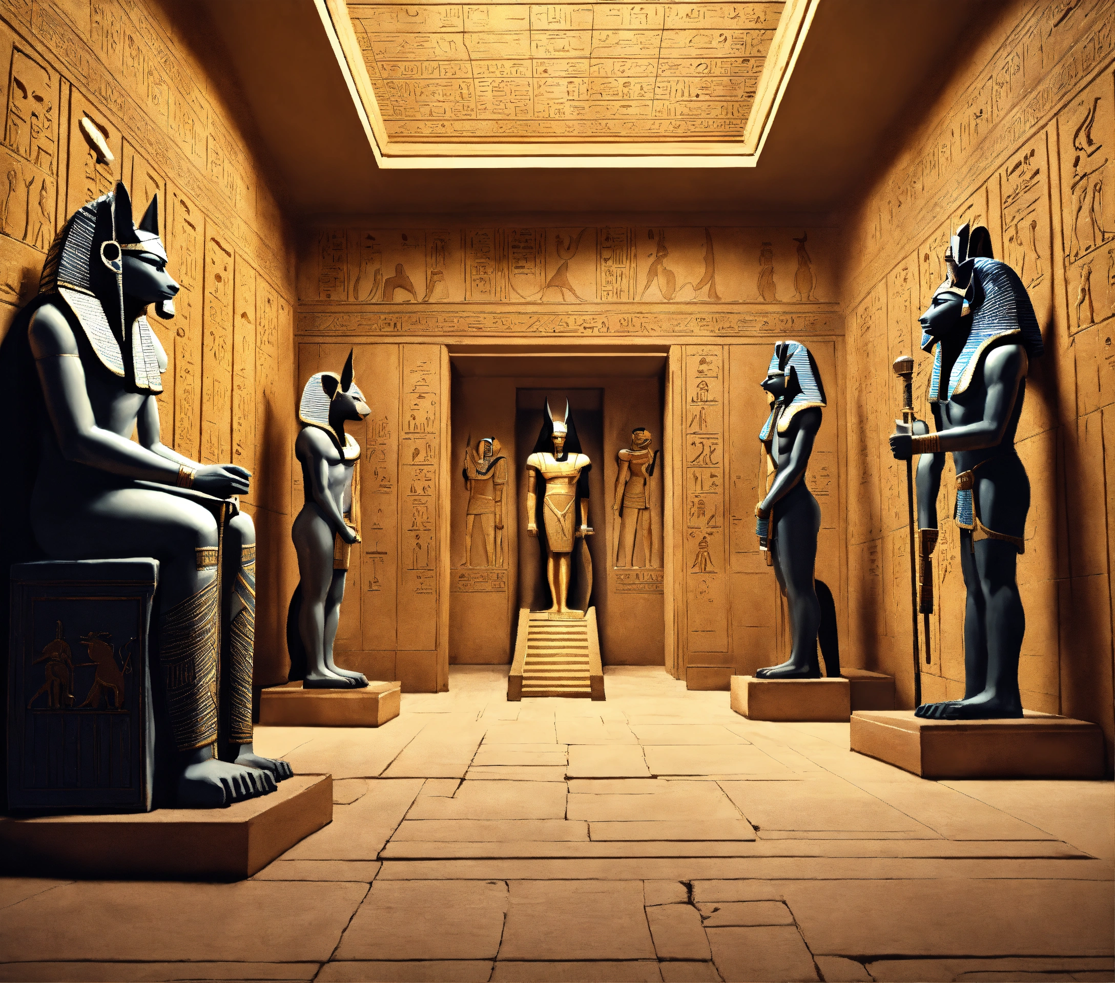 Lexica - An epic fantasy scene in ancient Egypt featuring a big hall in ...