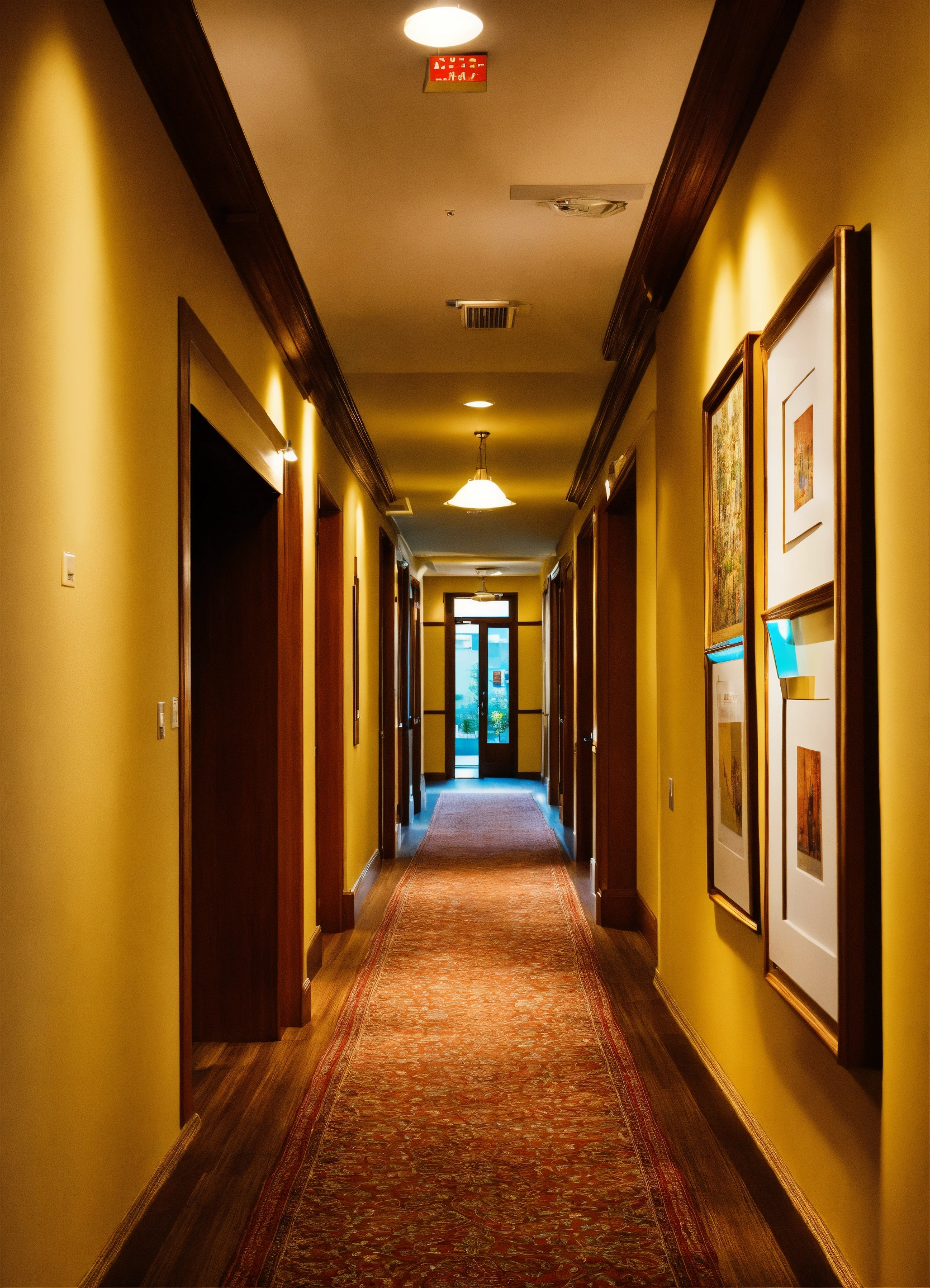 Lexica - Provide a detailed description of a hallway in a modern ...