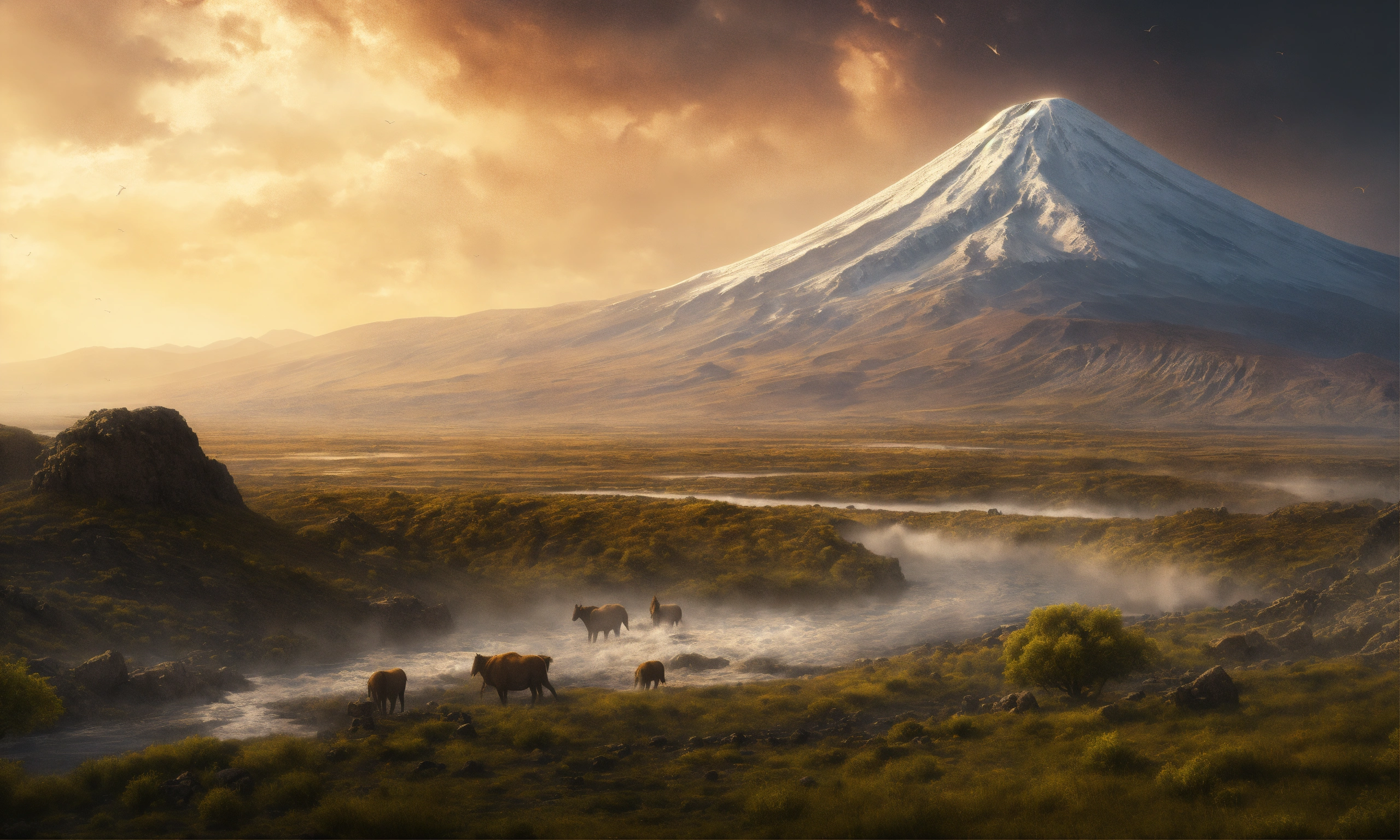 Lexica - Mount Ararat, as described in the bible, The flood arrives ...