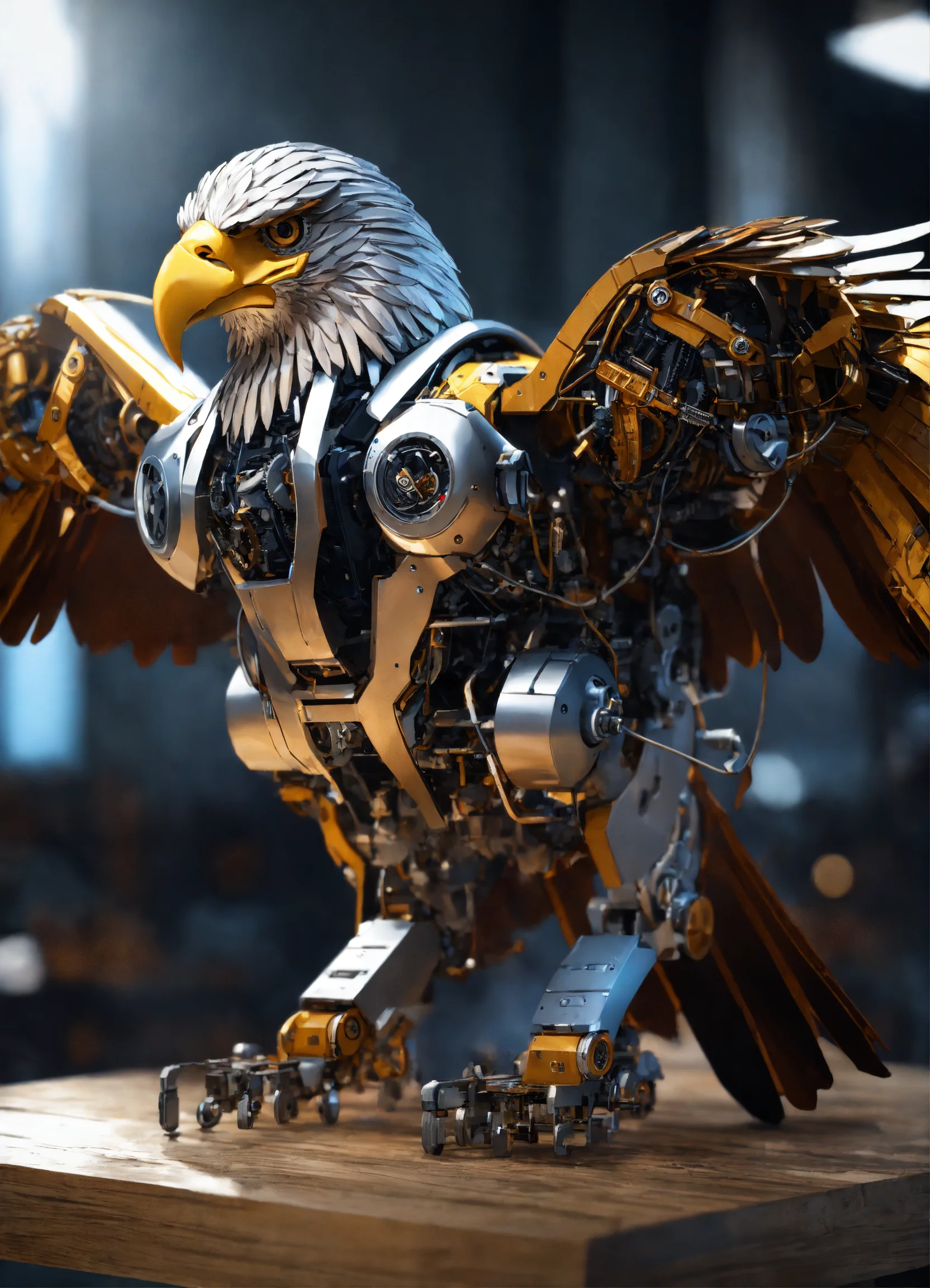 Lexica - Robotic eagle, 8k unreal engine render, wires and gears, photorealistic