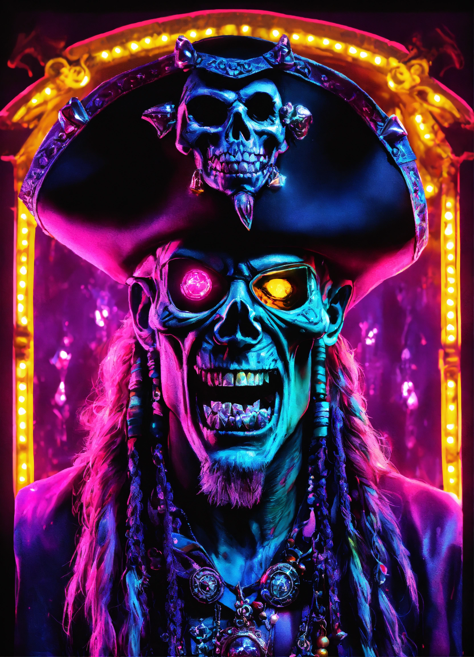 Lexica - Photorealistic crystal diamond pinhead screaming Zombie pirate ...