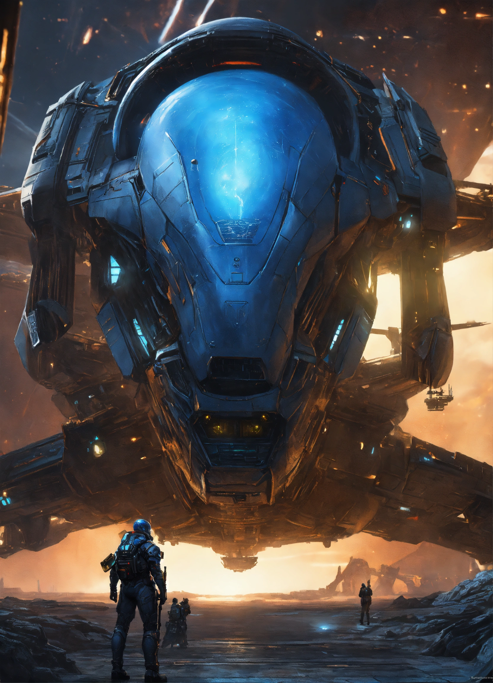 Lexica - Anthropomorfic Alien with blue wood skin as a scifi mercenary ...