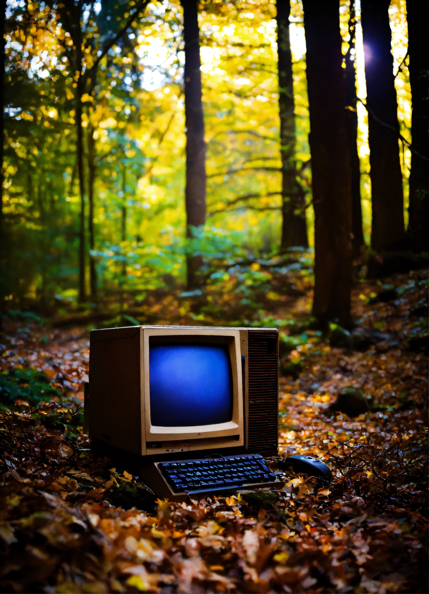 Lexica - Retro Macintosh desktop computer abandoned in the woods ...