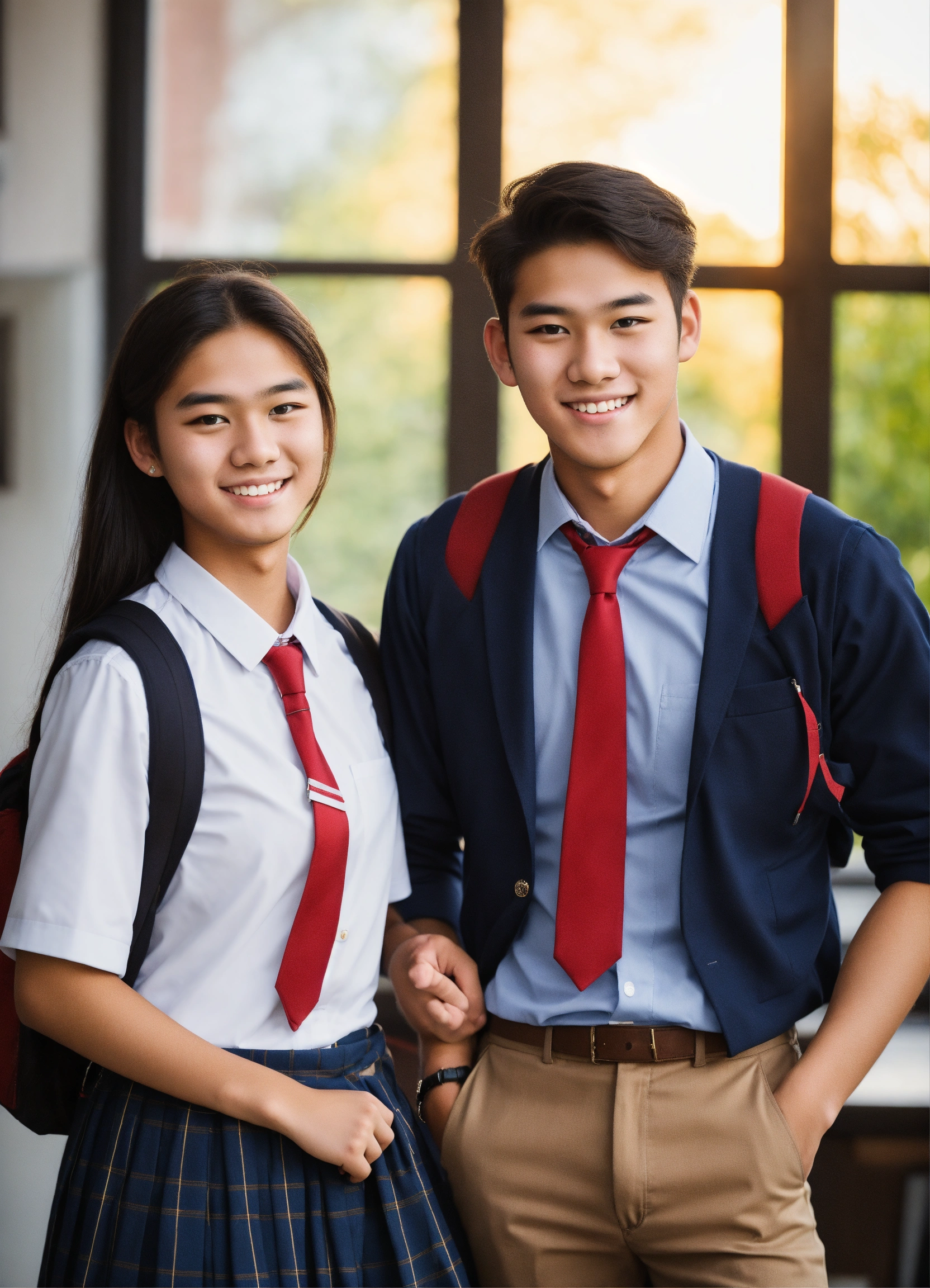 Lexica - A beautiful cheerful young high school student wearing school ...