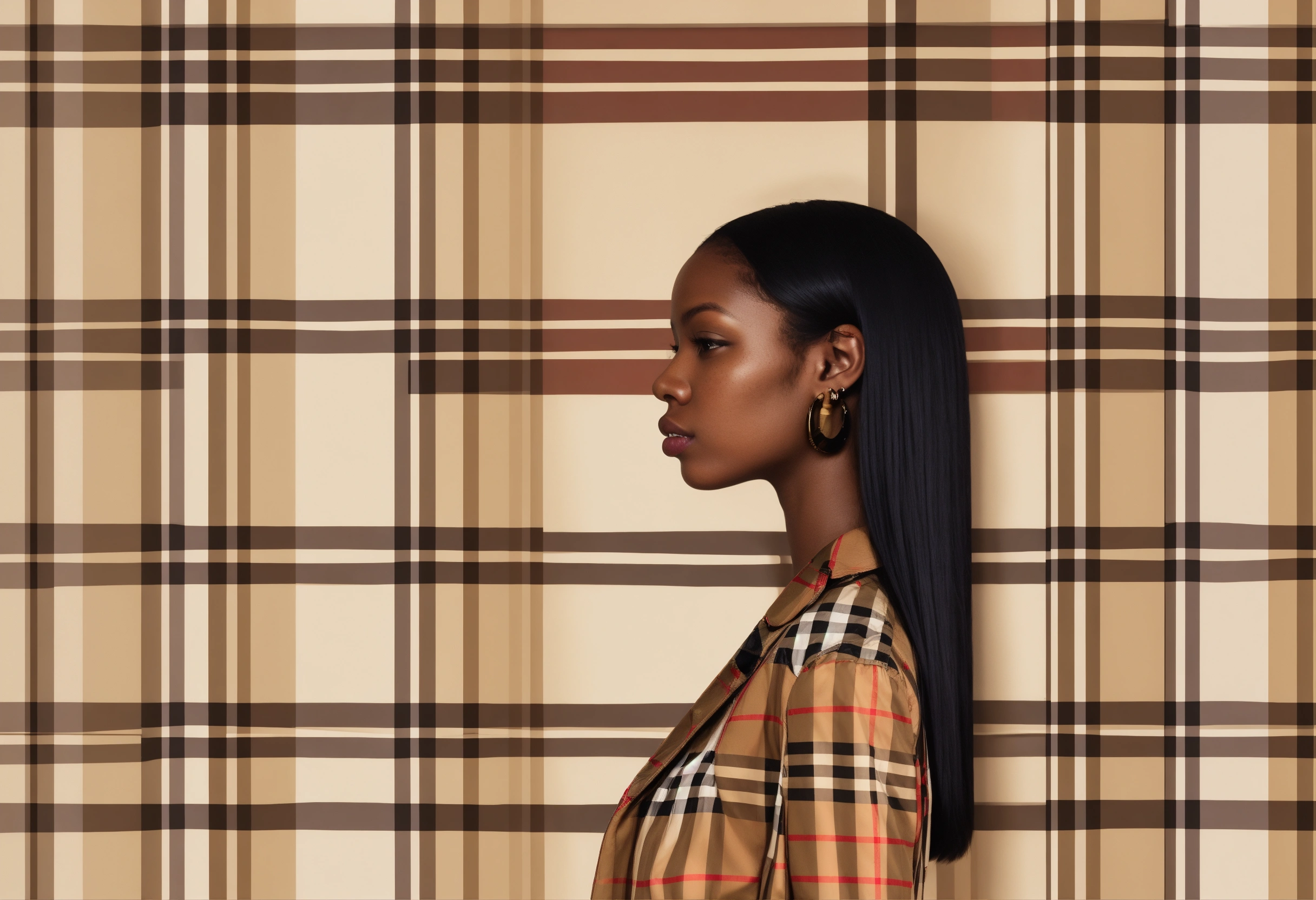 Lexica - Mailbox icons, emails, beautiful ebony girl, Burberry branded checkered pattern ...
