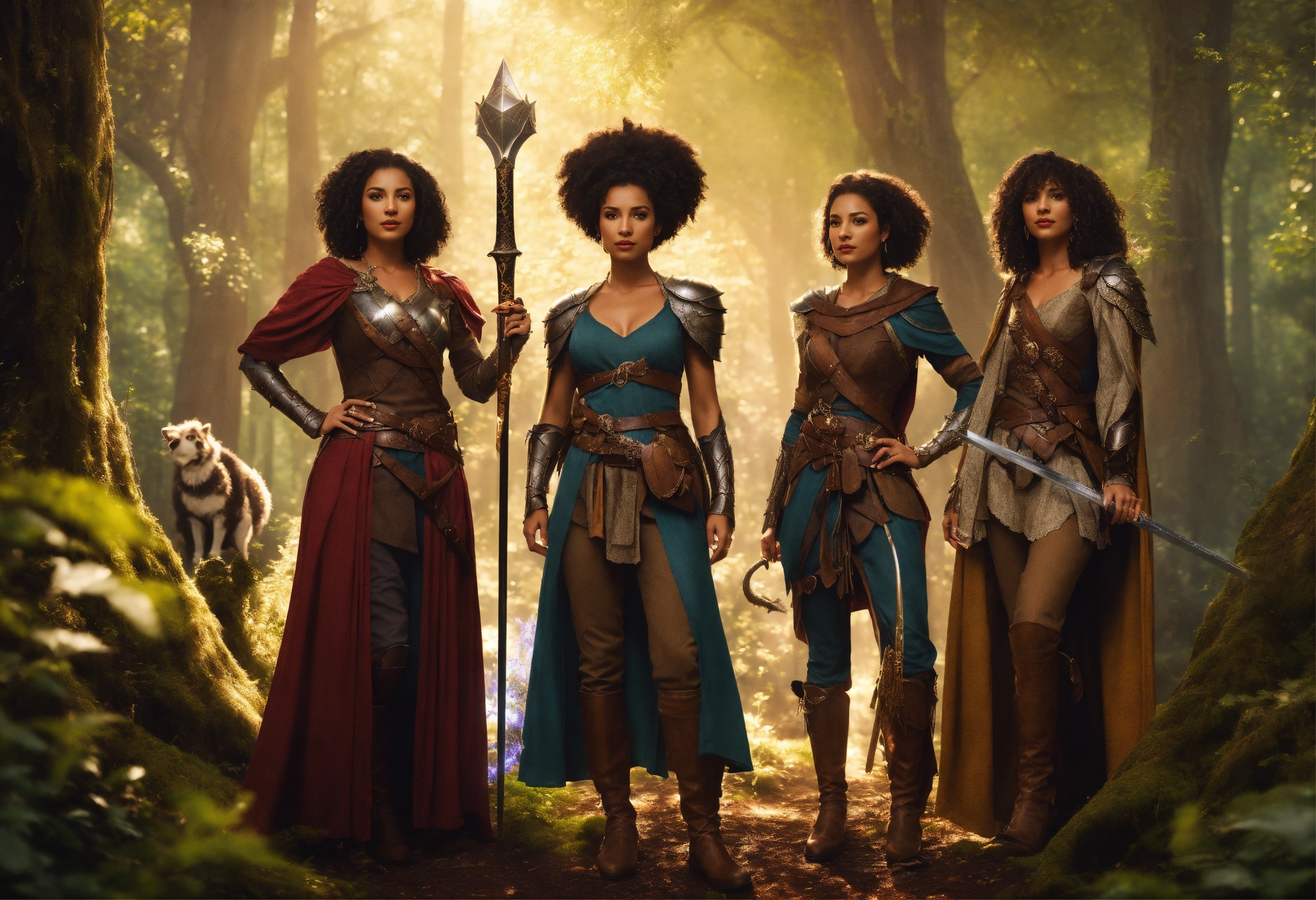 Lexica - Photorealistic Dungeons & Dragons party of 4 proud women ...