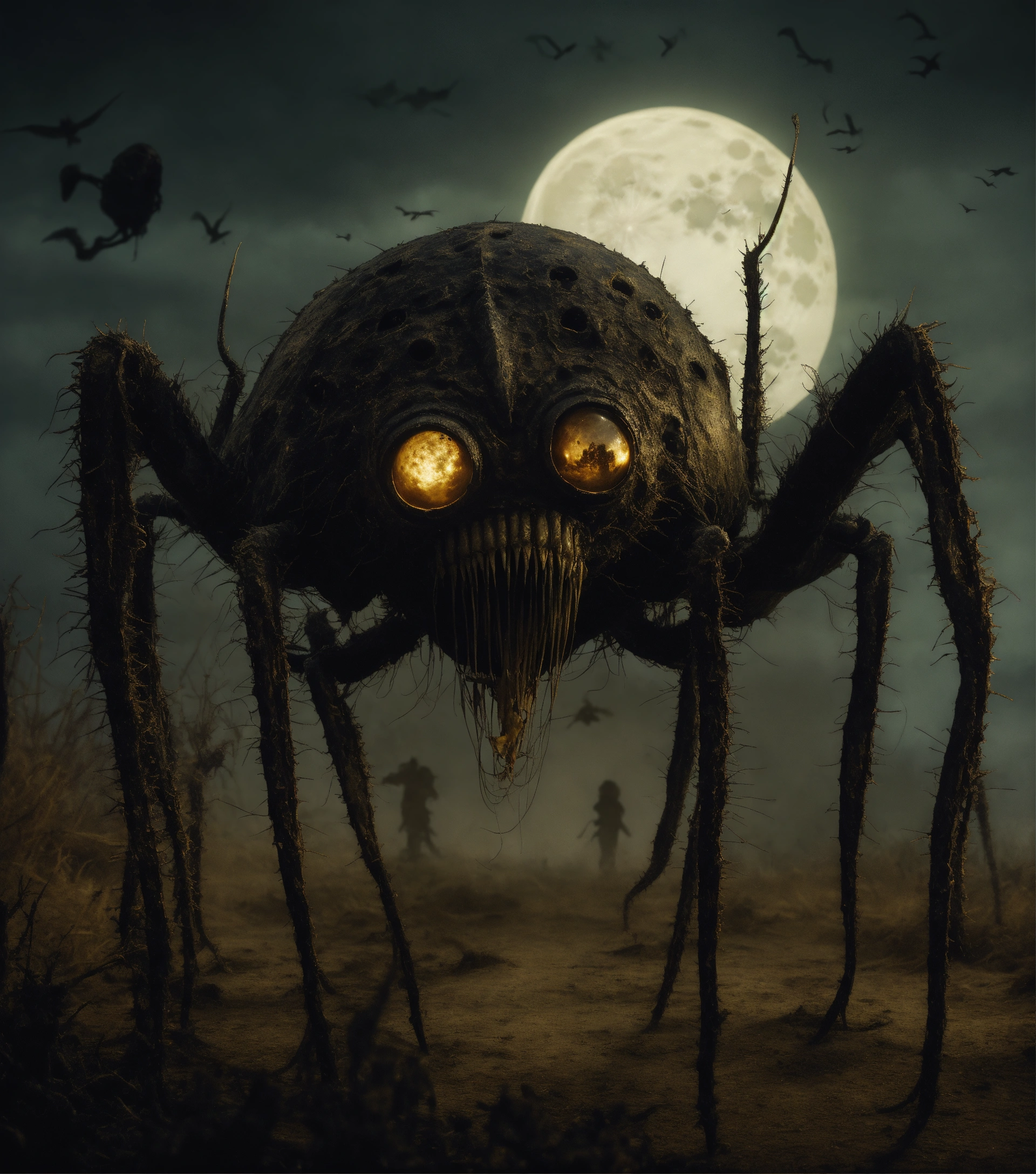 Lexica - Under a full moon, terrifying creatures of various sizes ...