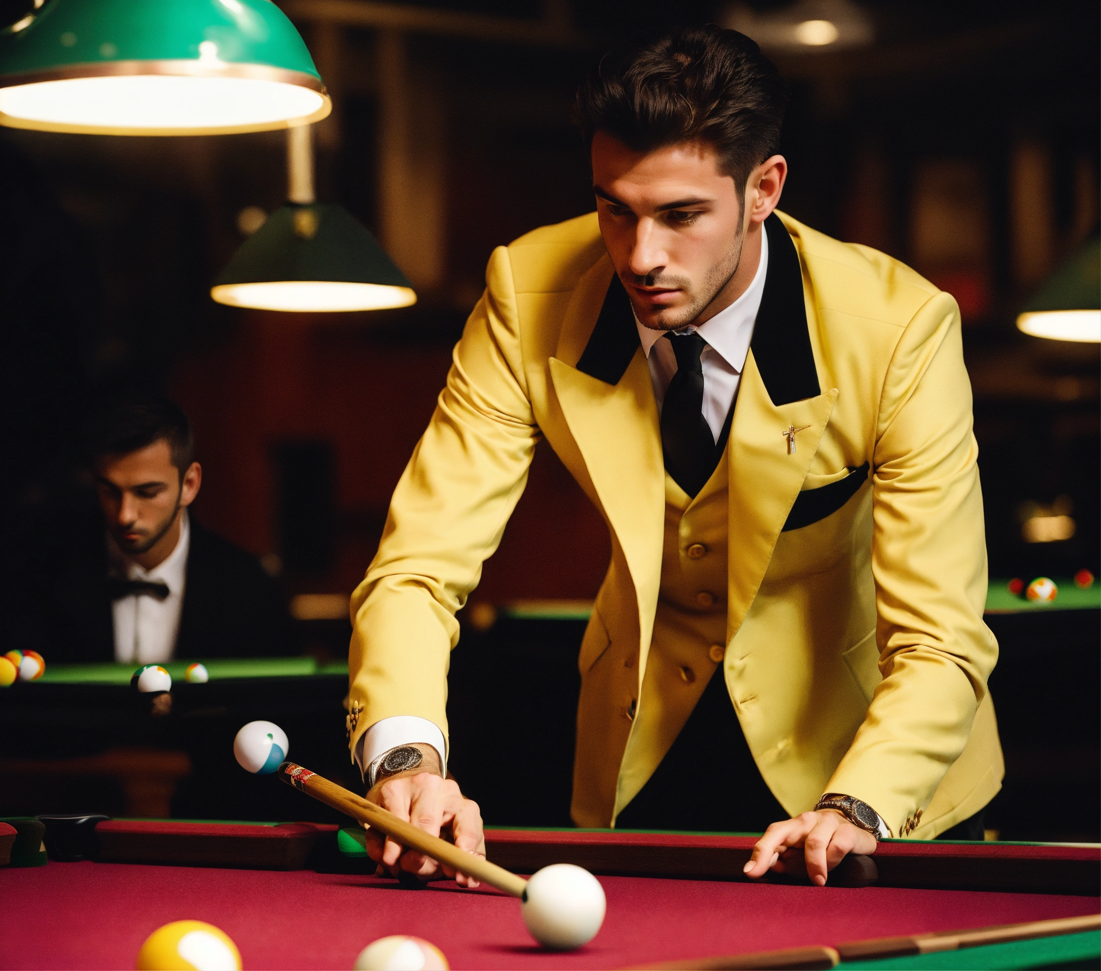 Lexica - Two young Italian male sportsmen in pale yellow double ...