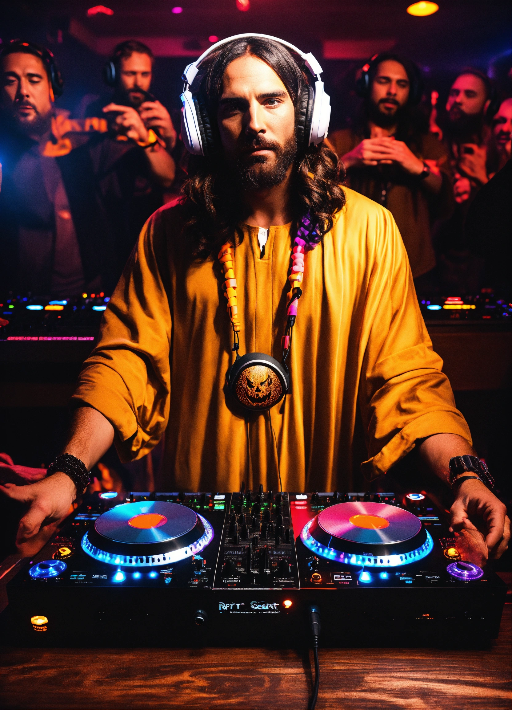 Lexica - Jesus christ celebrating Halloween in a club dj serato ddj1000 ...