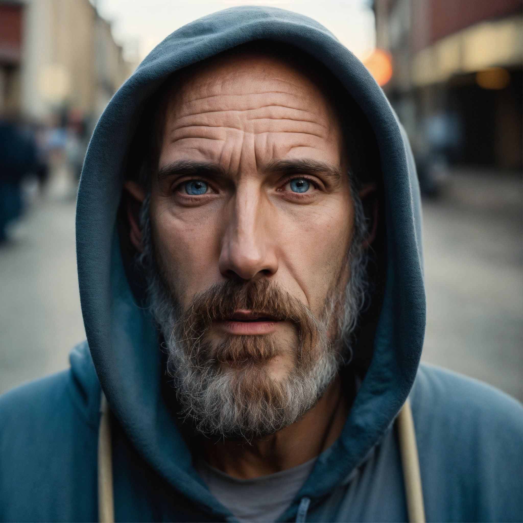 Lexica - A HUGE HOMELESS MAN WITH A HUGE LUMPY BALD HEAD, A TINY GOATEE ...