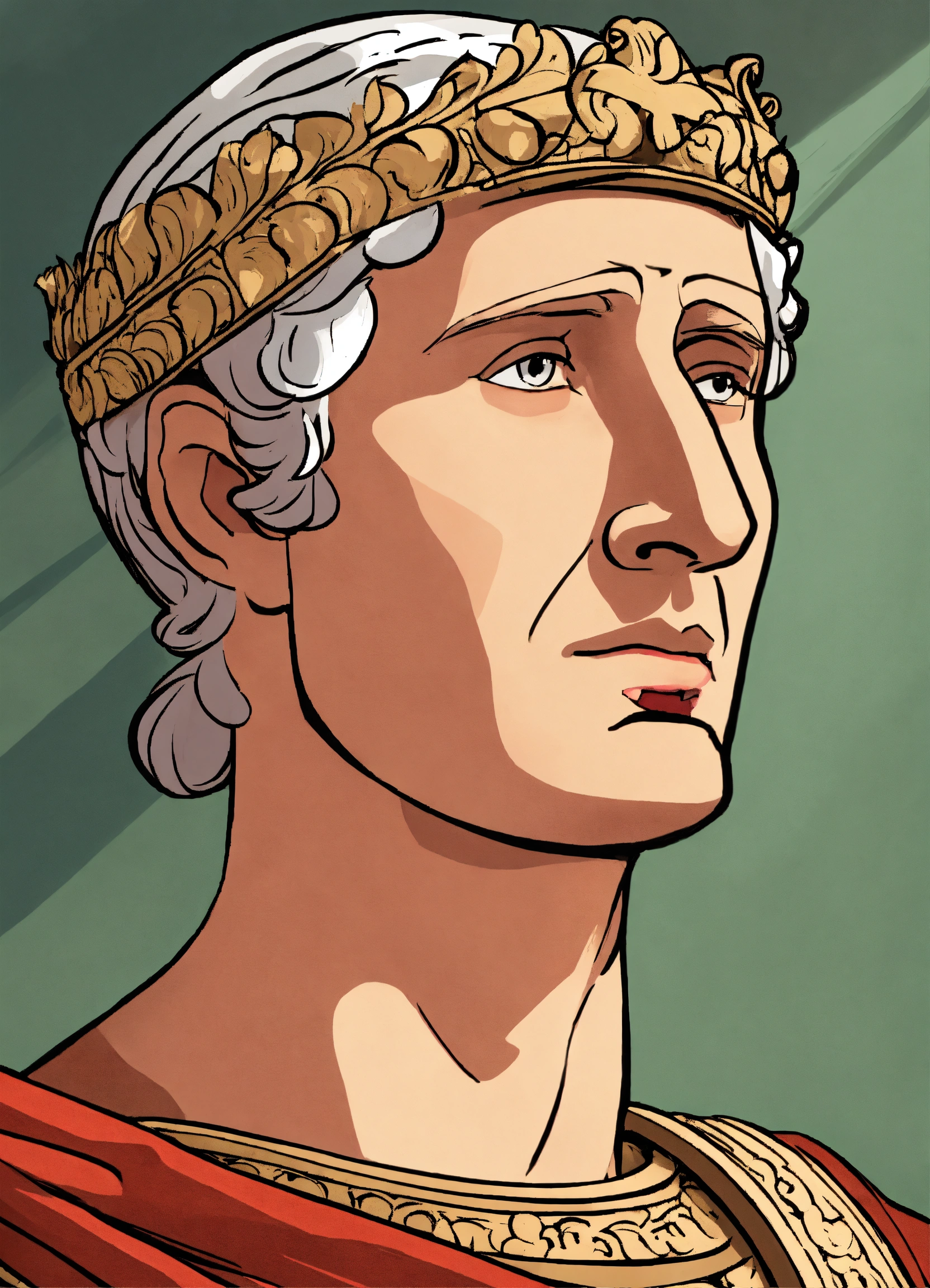Lexica - Augustus Caesar from the bible, 2d cartoon, face closeup