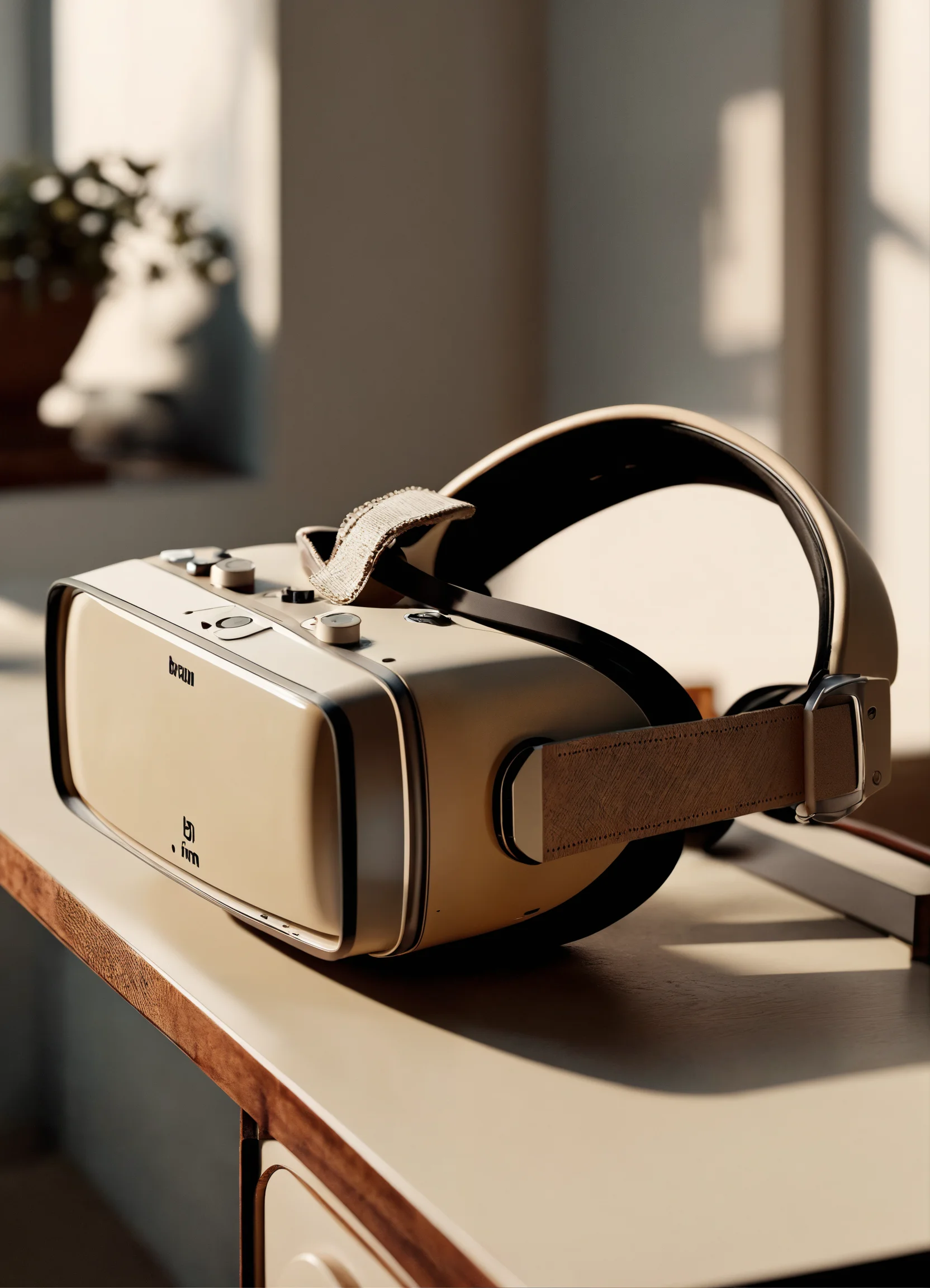 Lexica - A stunning, sleek beige VR headset designed by Dieter Rams ...