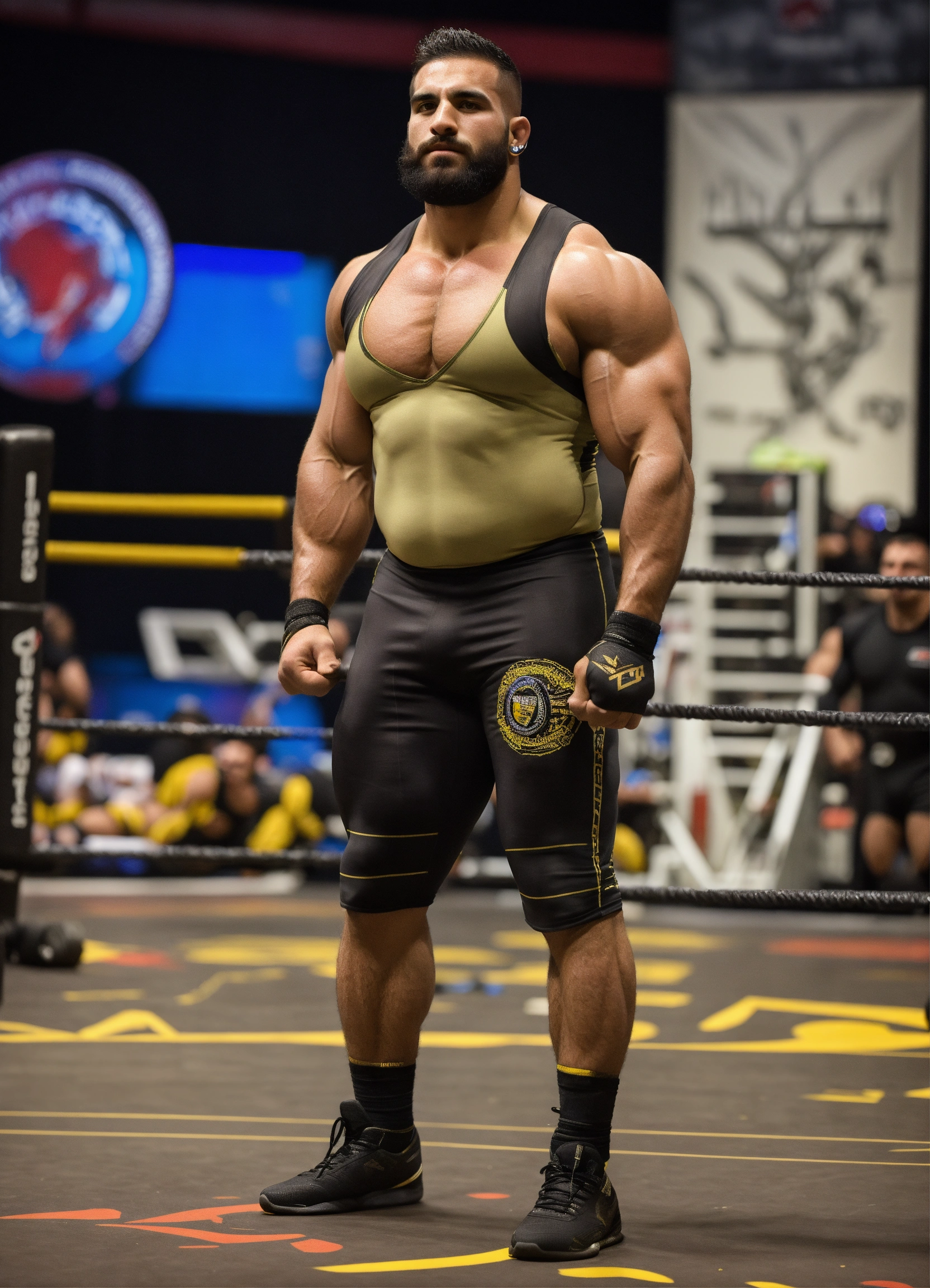 Lexica - 30-year-old wrestler with big muscles, bodybuilder, arab, big