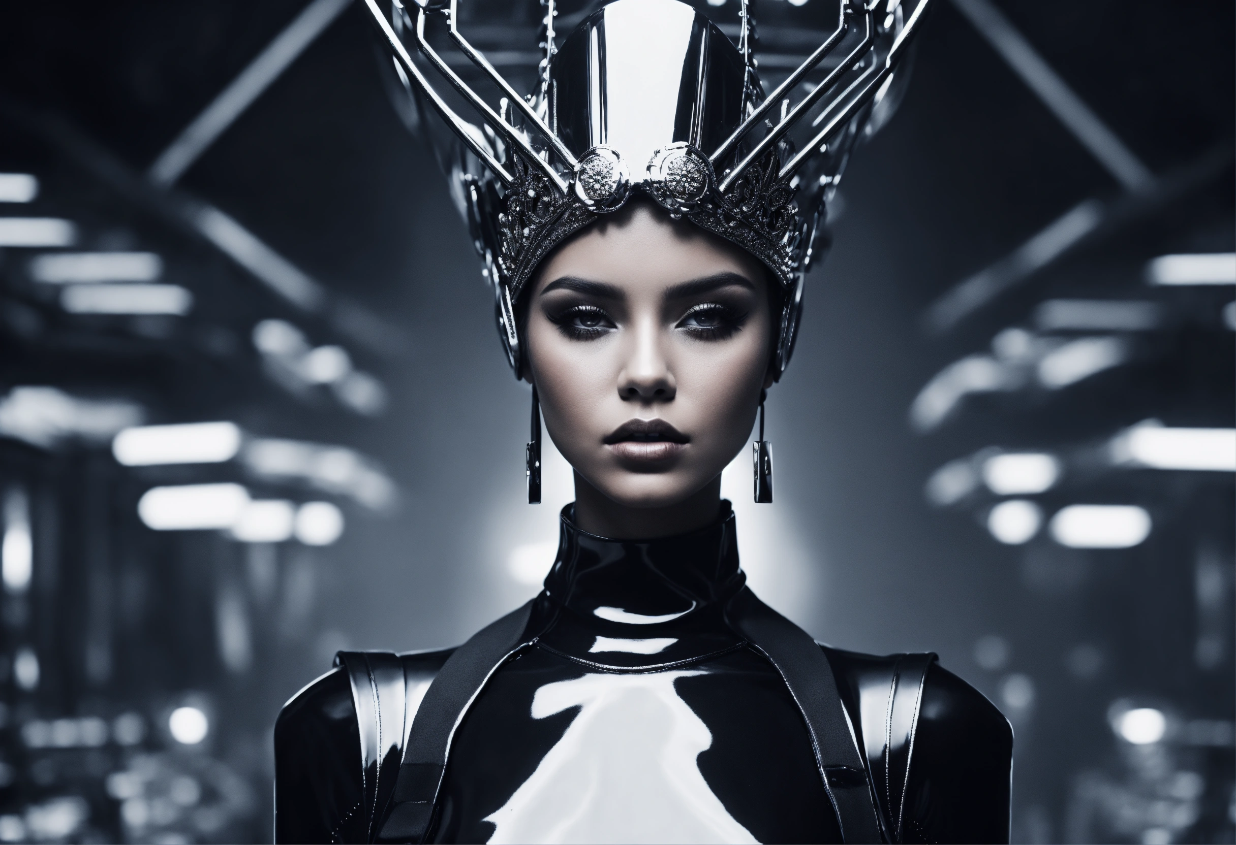 Lexica - A beautiful female pop futuristic girl colors only black and ...
