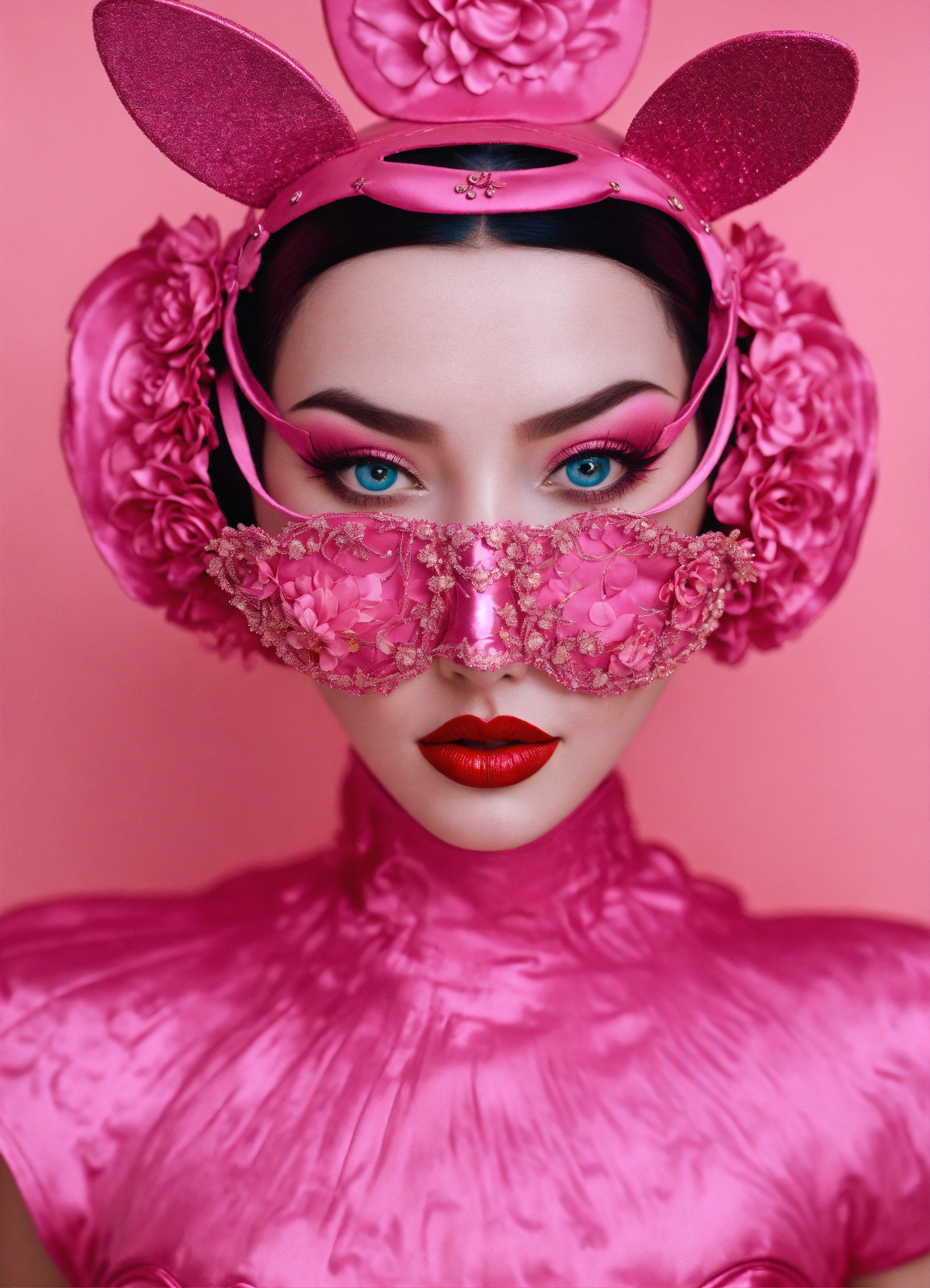 Lexica - Close up portrait Photography, of the comix wearing a pink ...