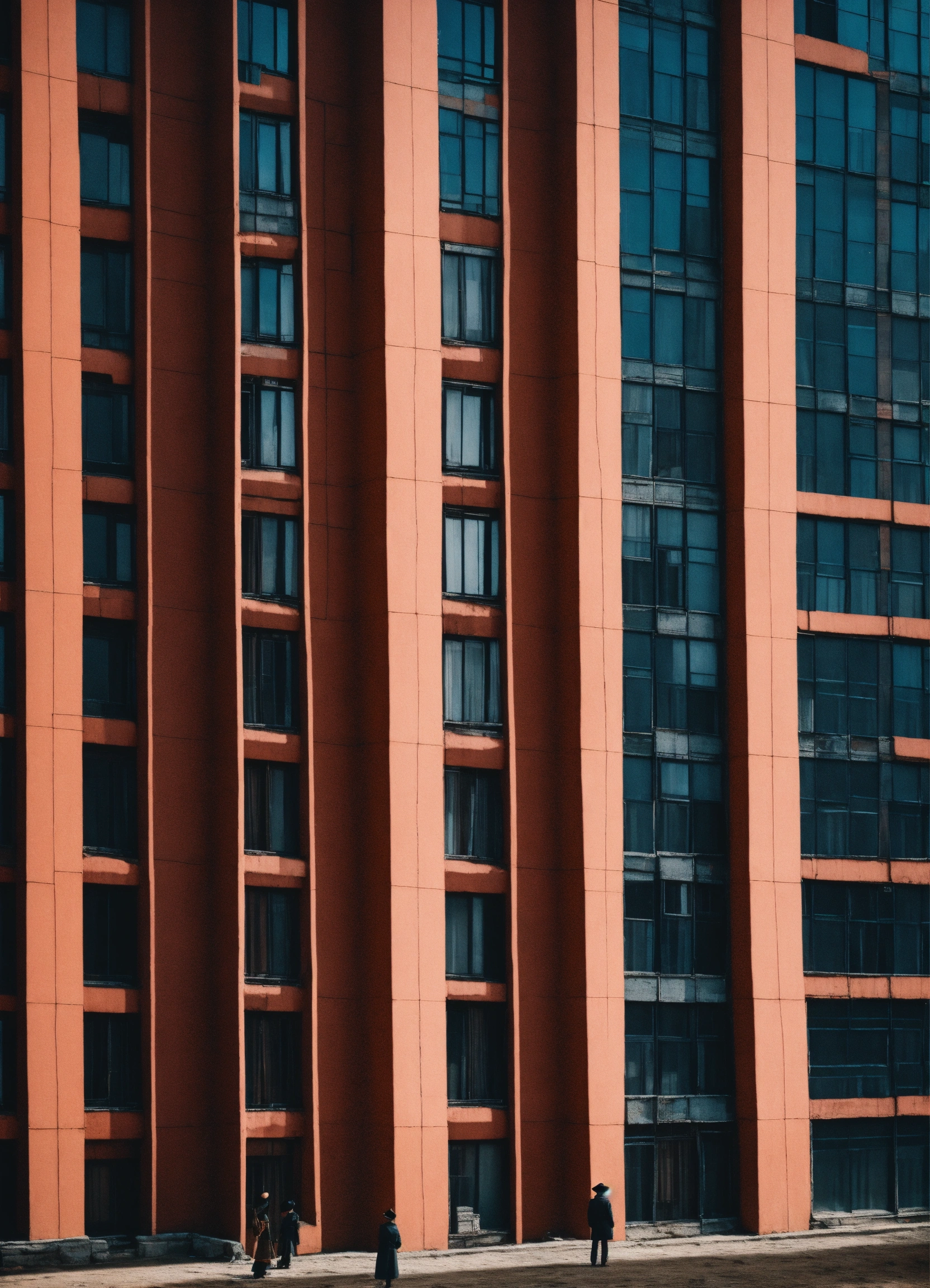 Lexica - Some people look over tall building windows, in the style of ...