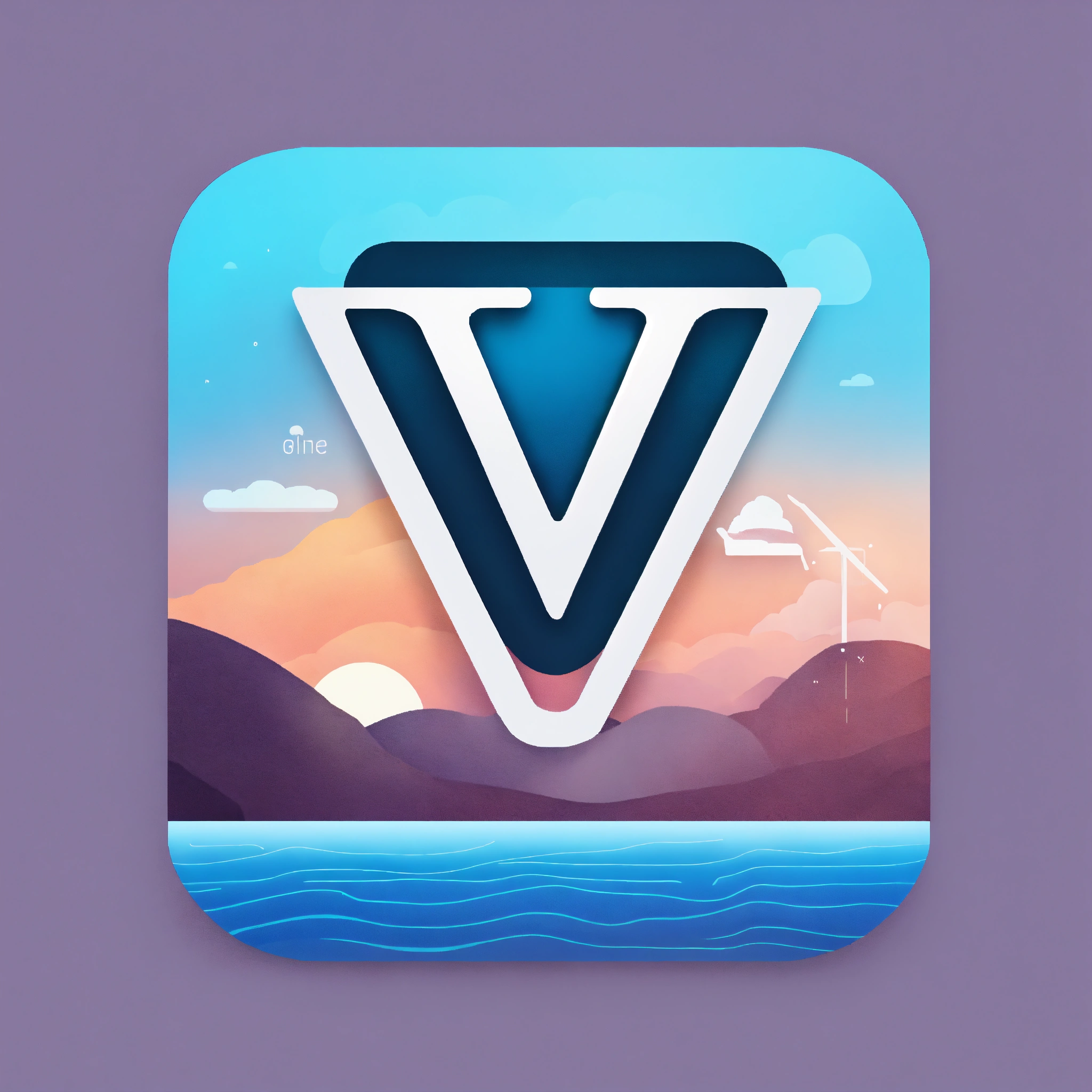 Lexica - Icon of an app (made for traveling) with a "V" in front and a ...