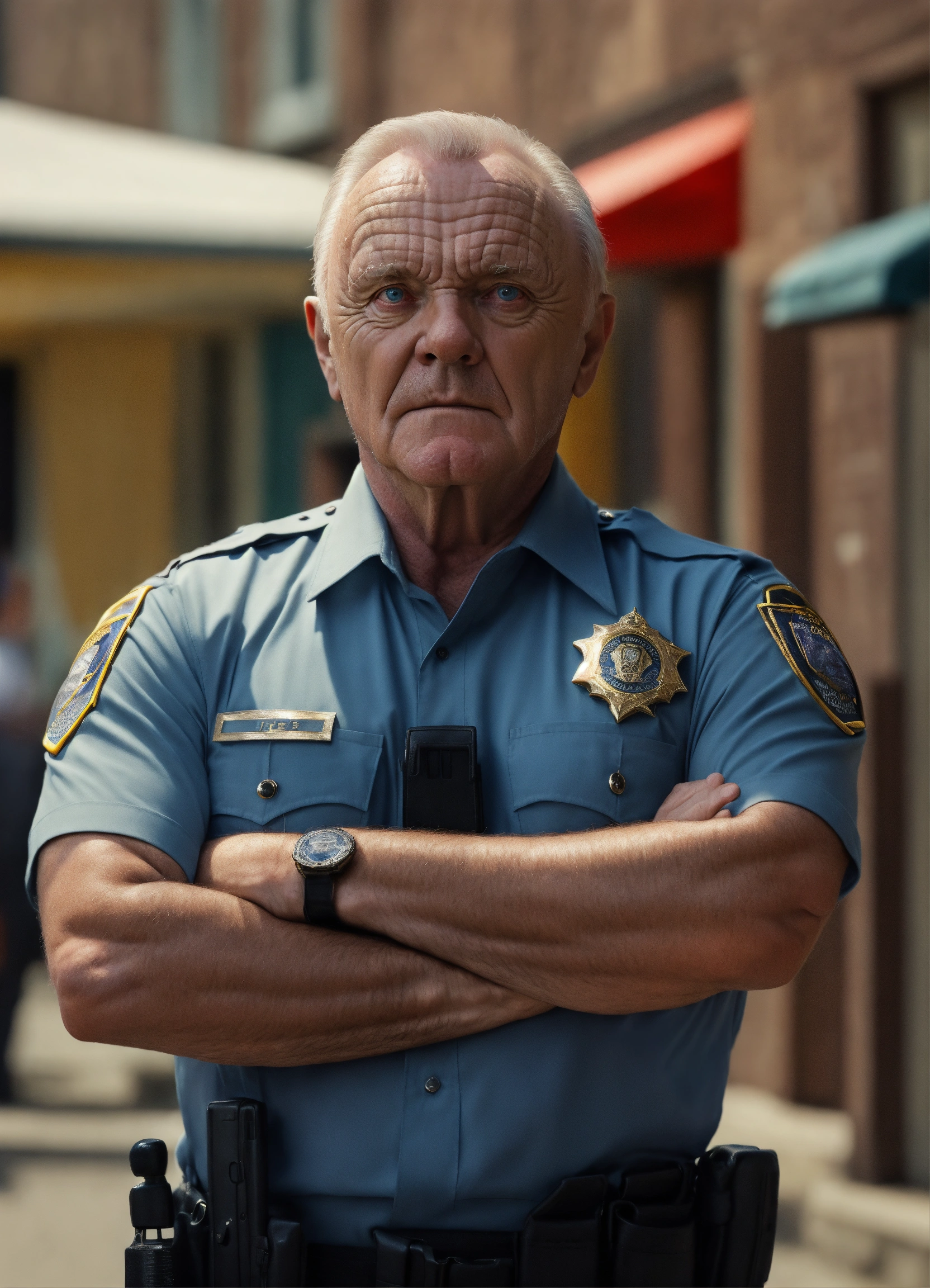 Lexica - Scared man, US SMALL TOWN COP, FRONT VIEW, casual clothes ...