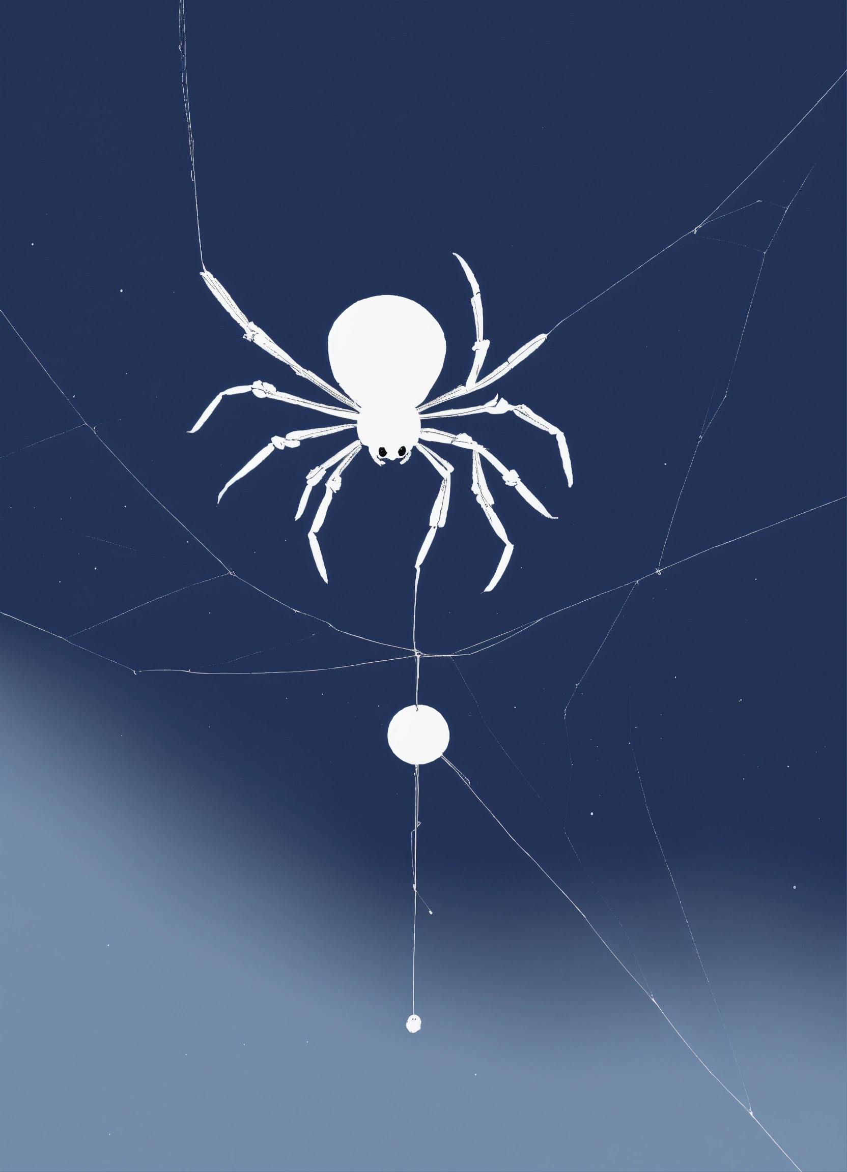 Lexica - A white spider coming down from a thread, without detail ...