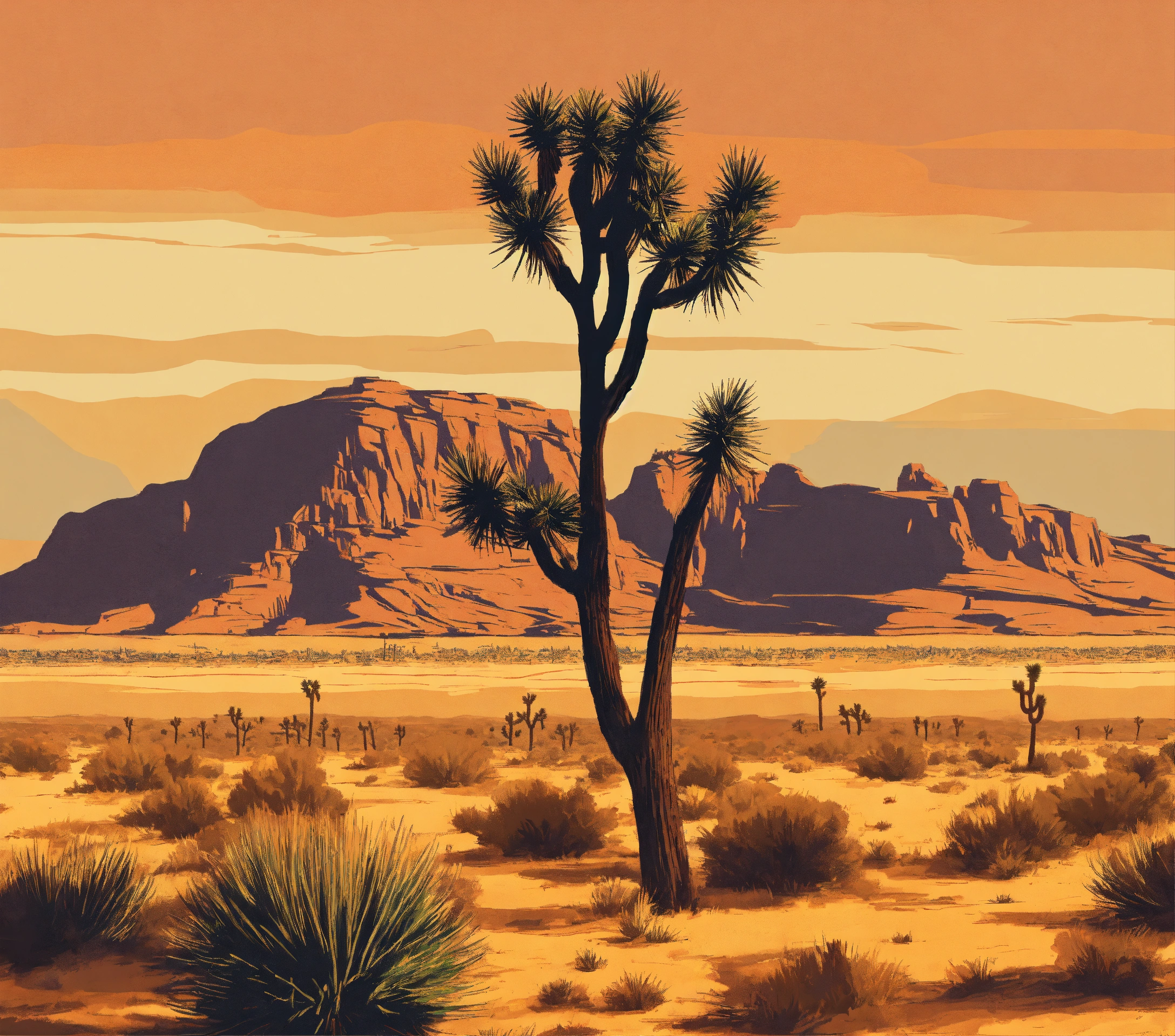 Lexica - Stylized vectors of a mexican joshua tree never designed with ...