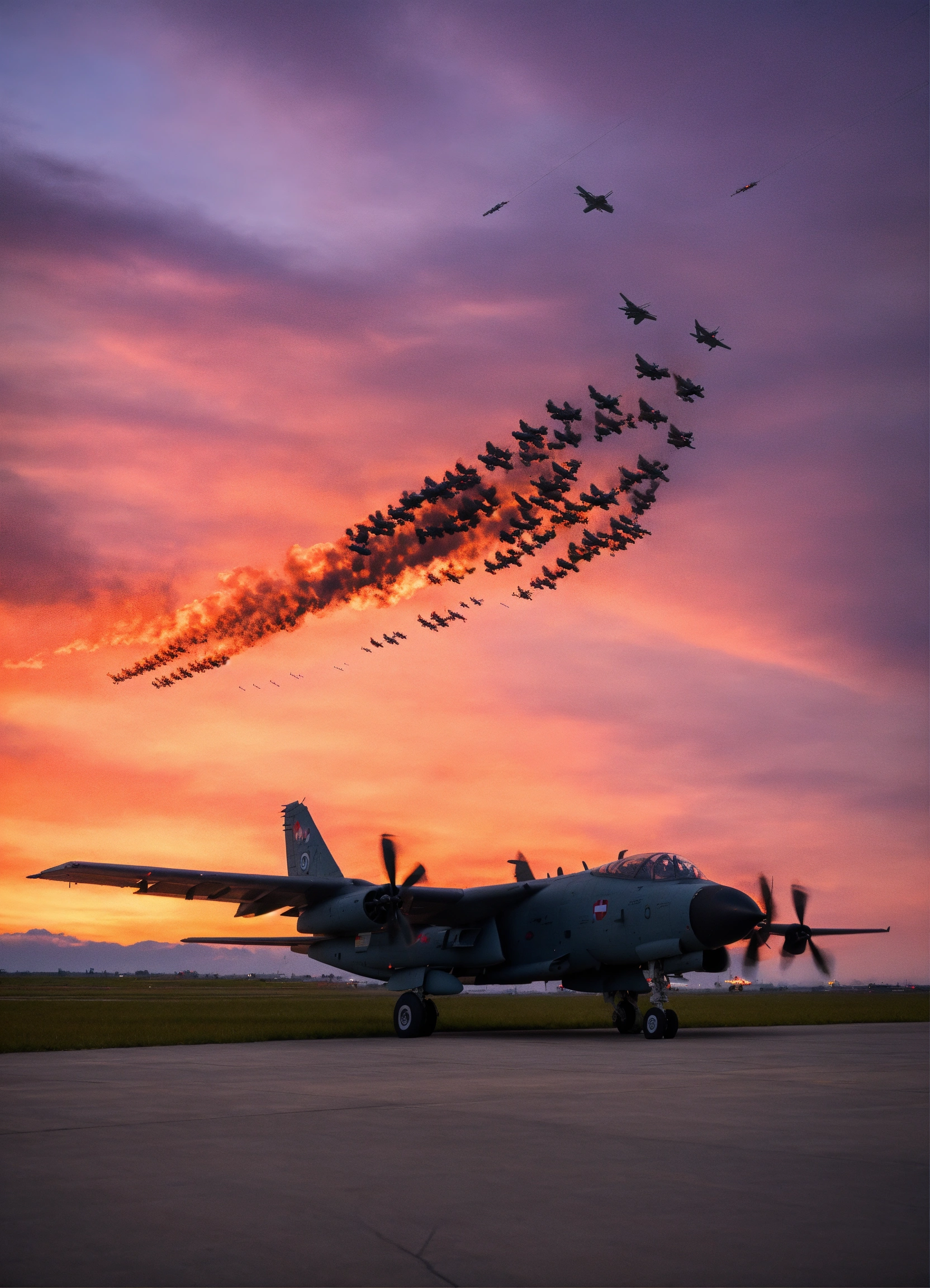 Lexica - Visualize a warplane flying over a conflict zone in ultra ...