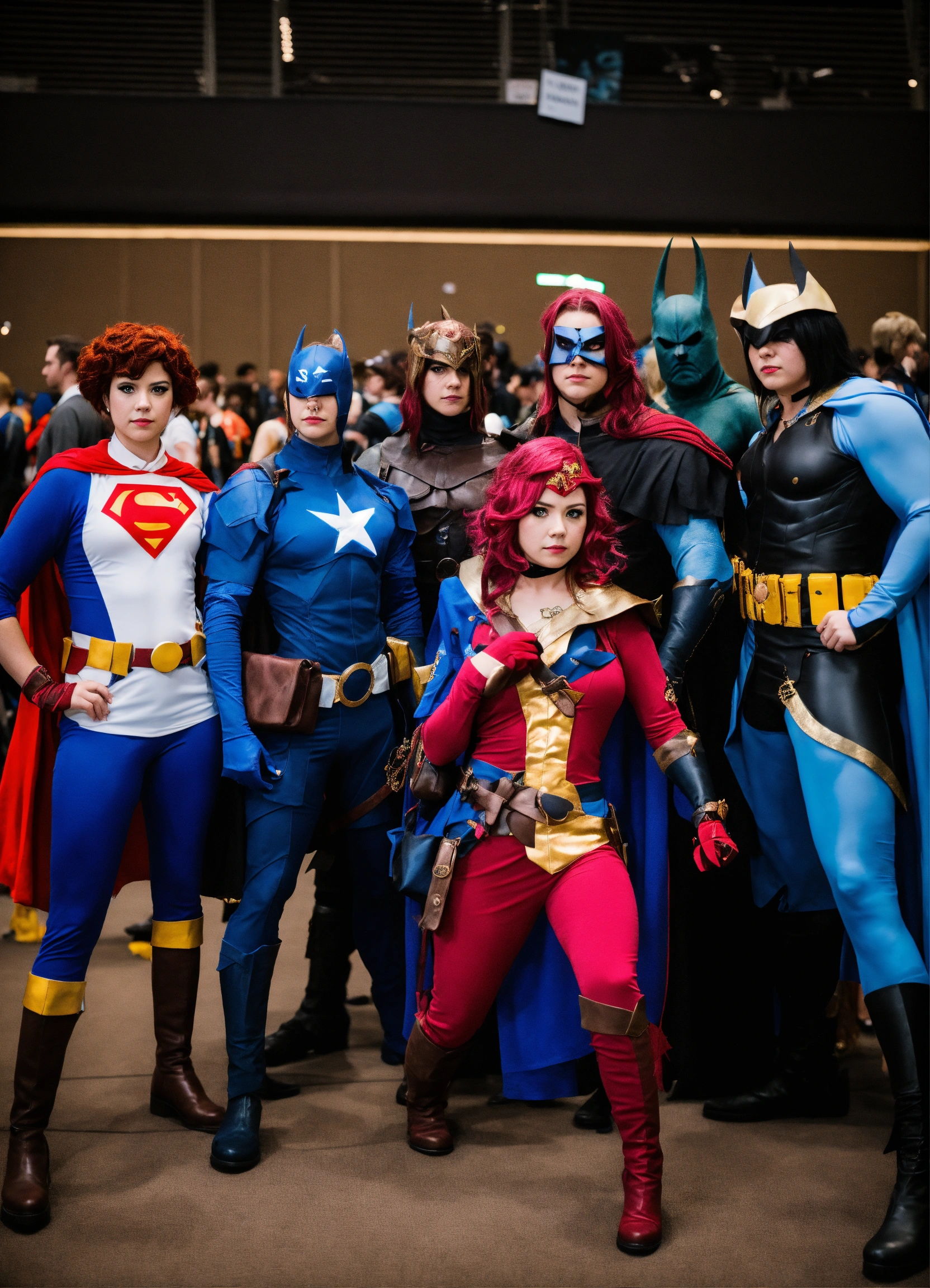 Lexica - Comic con group photo, lots of different cosplay, shot on Sony ...