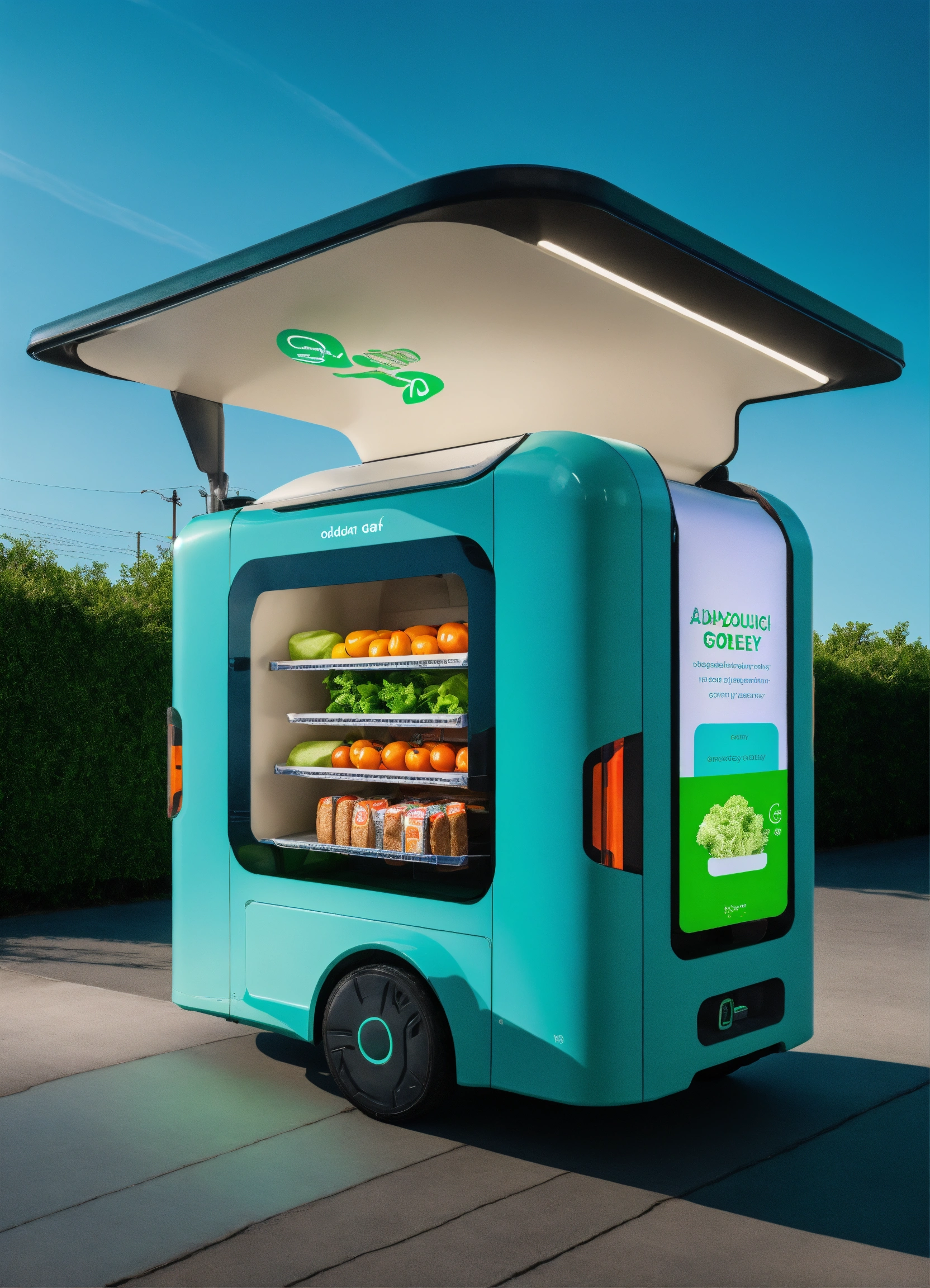 Lexica - Autonomous Grocery delivery vehicle , grocery bags inside with ...