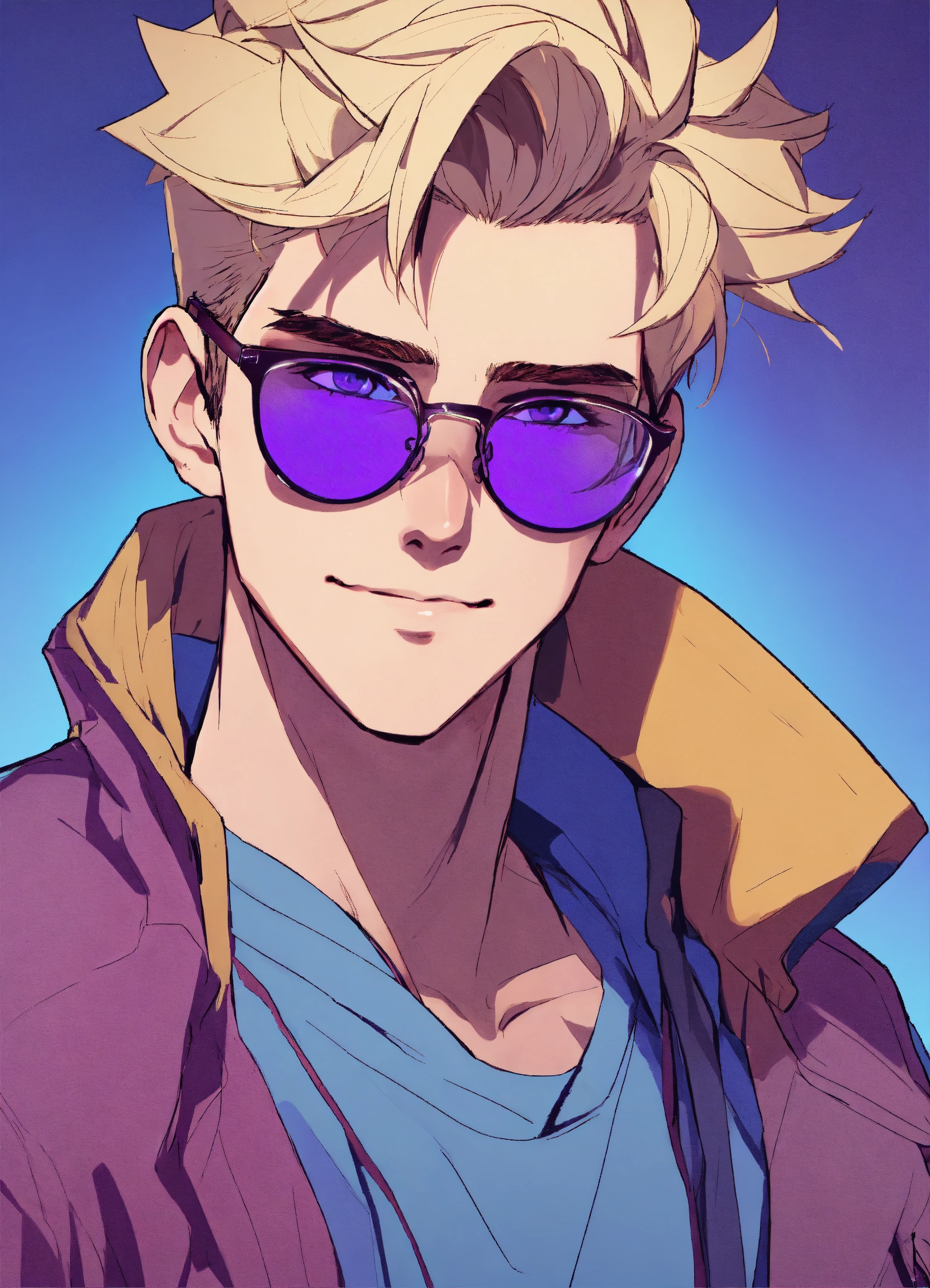 Lexica - A male gaming streamer, blonde hair, clean shaved, short wavy ...