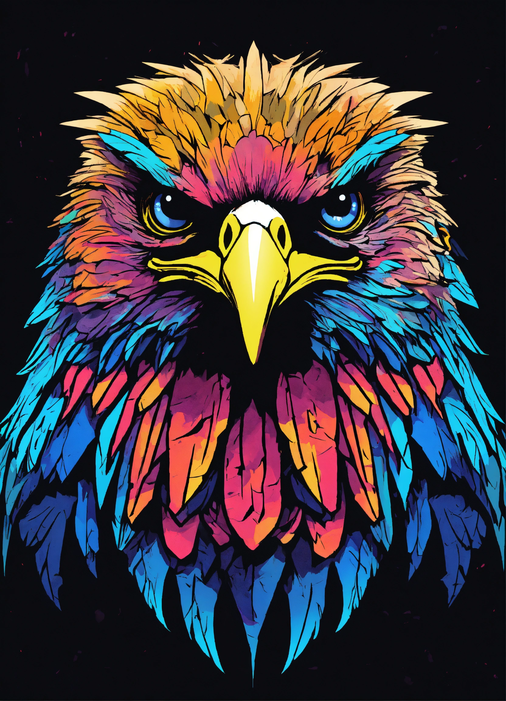 Lexica - Portrait of a Very terrifying Angry eagle, graffiti style ...