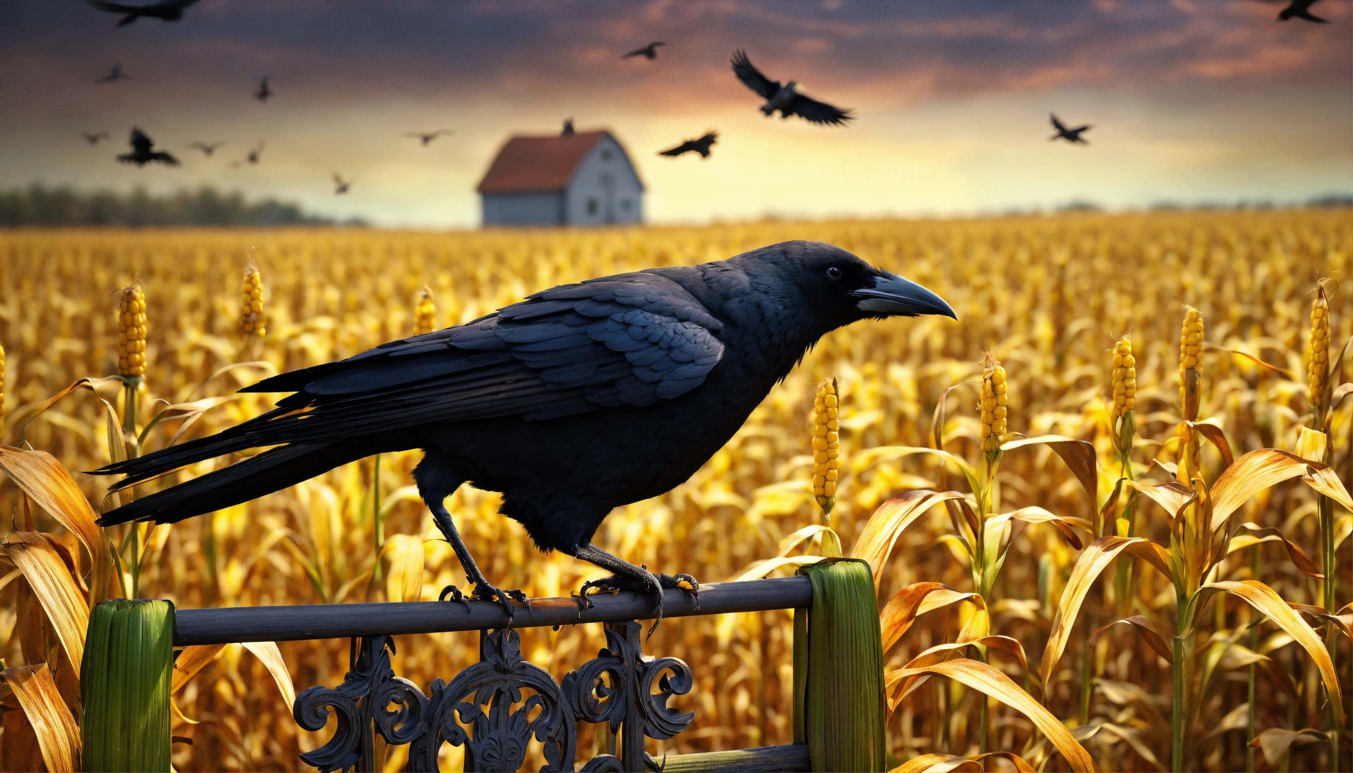 Lexica - "dead crow in corn field" 3D pictures, storybook illustration ...