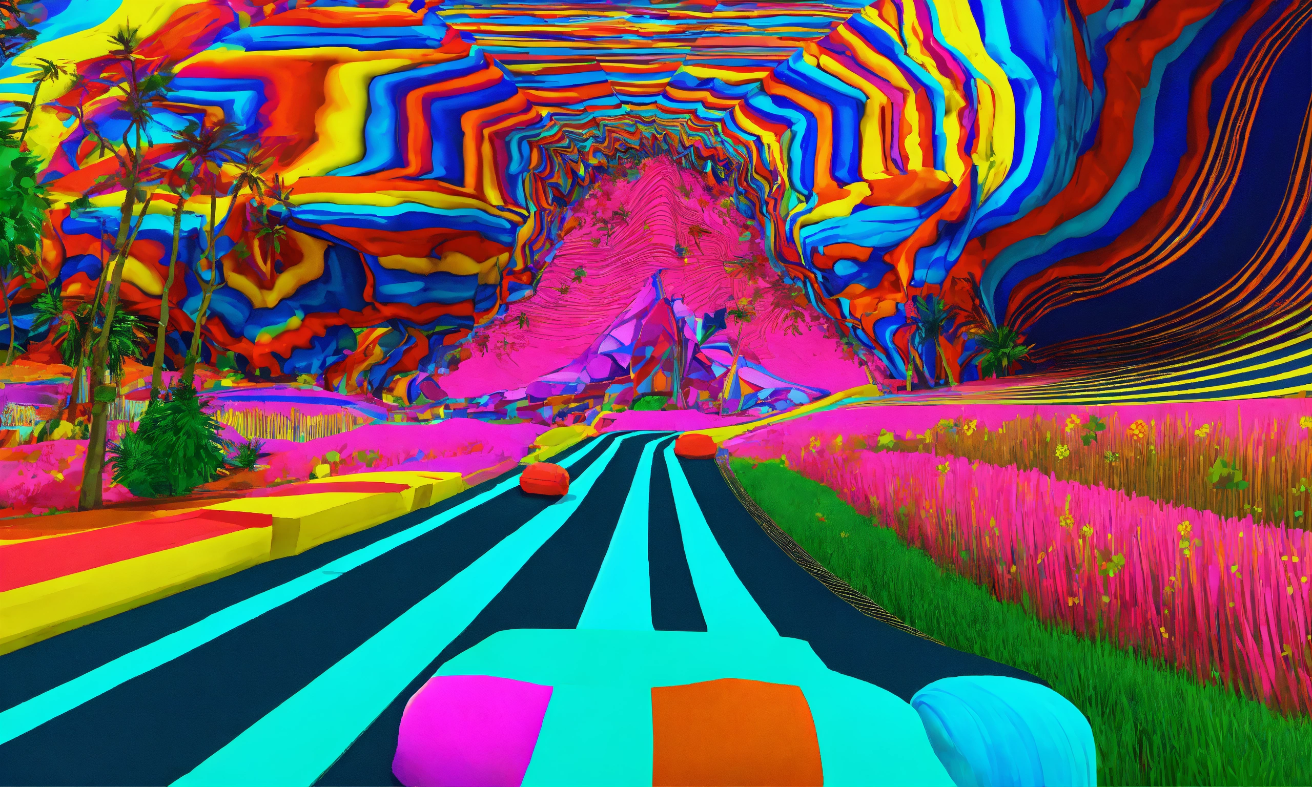 Lexica - Crazy psychedelic road trip geometry image