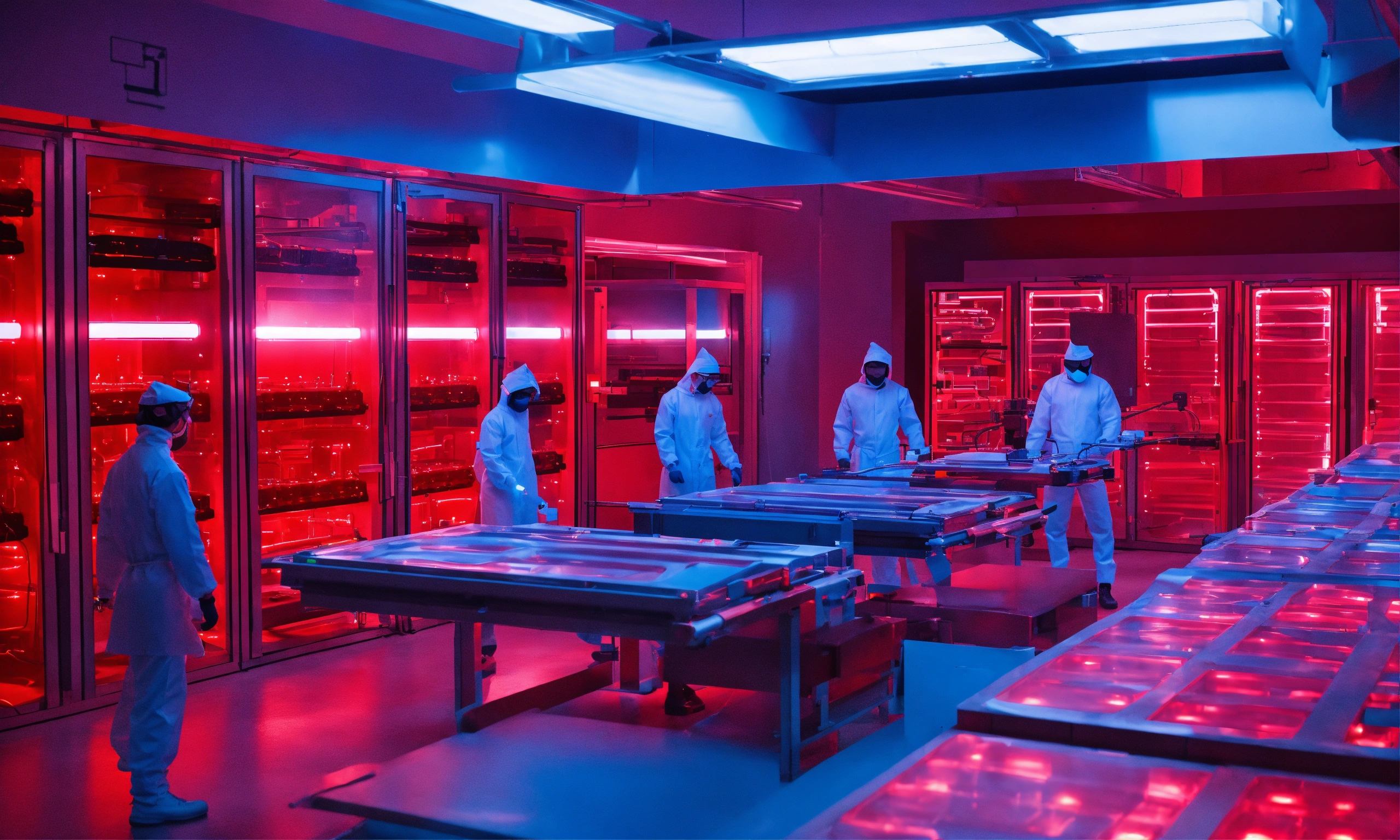 Lexica - Inside of a sci fi elf cloning laboratory with man sized vats ...