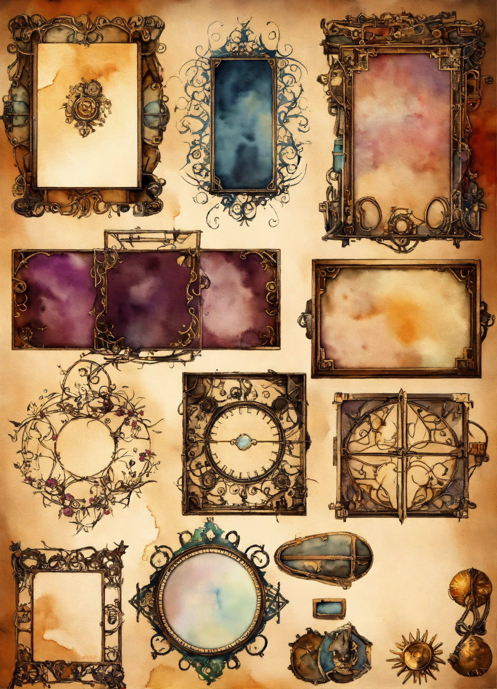 Lexica - Create detailed watercolor illustrations of goth steampunk ...
