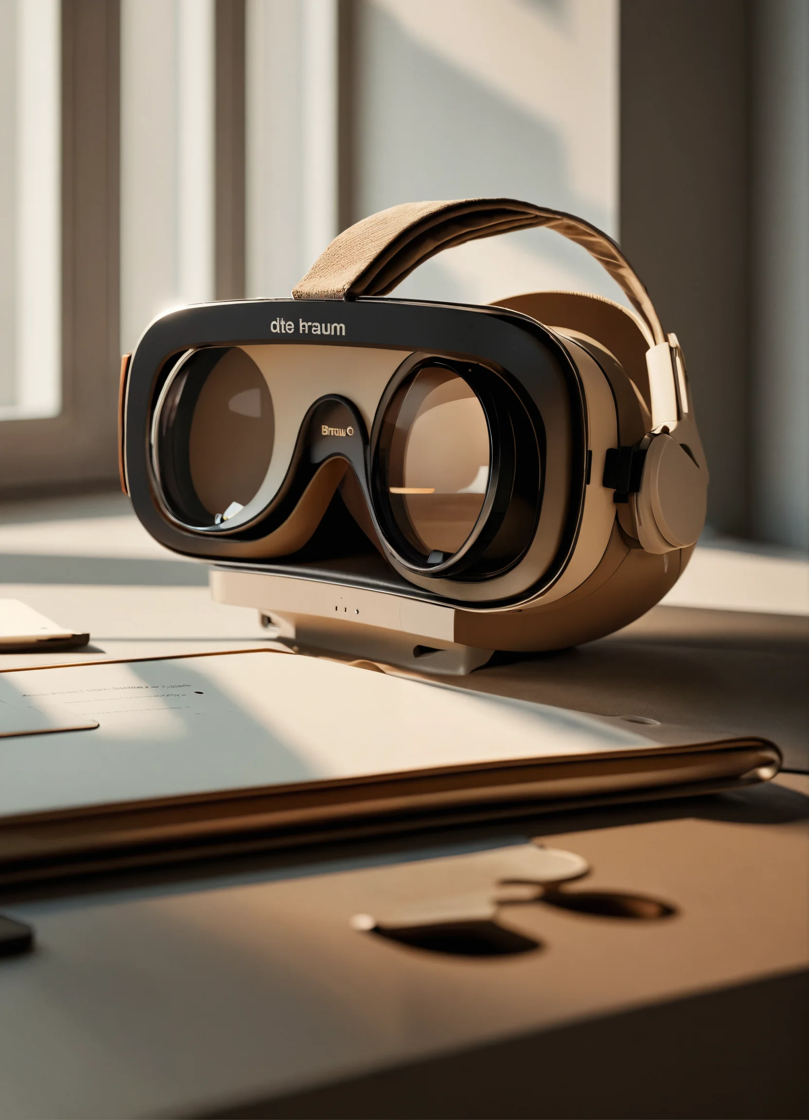 Lexica - A stunning, sleek beige VR headset designed by Dieter Rams ...
