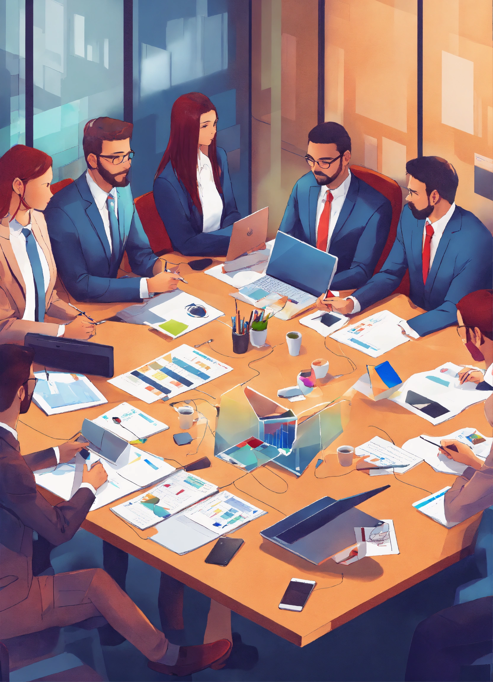 Lexica - Strategic management, meeting in a company, many people, board ...