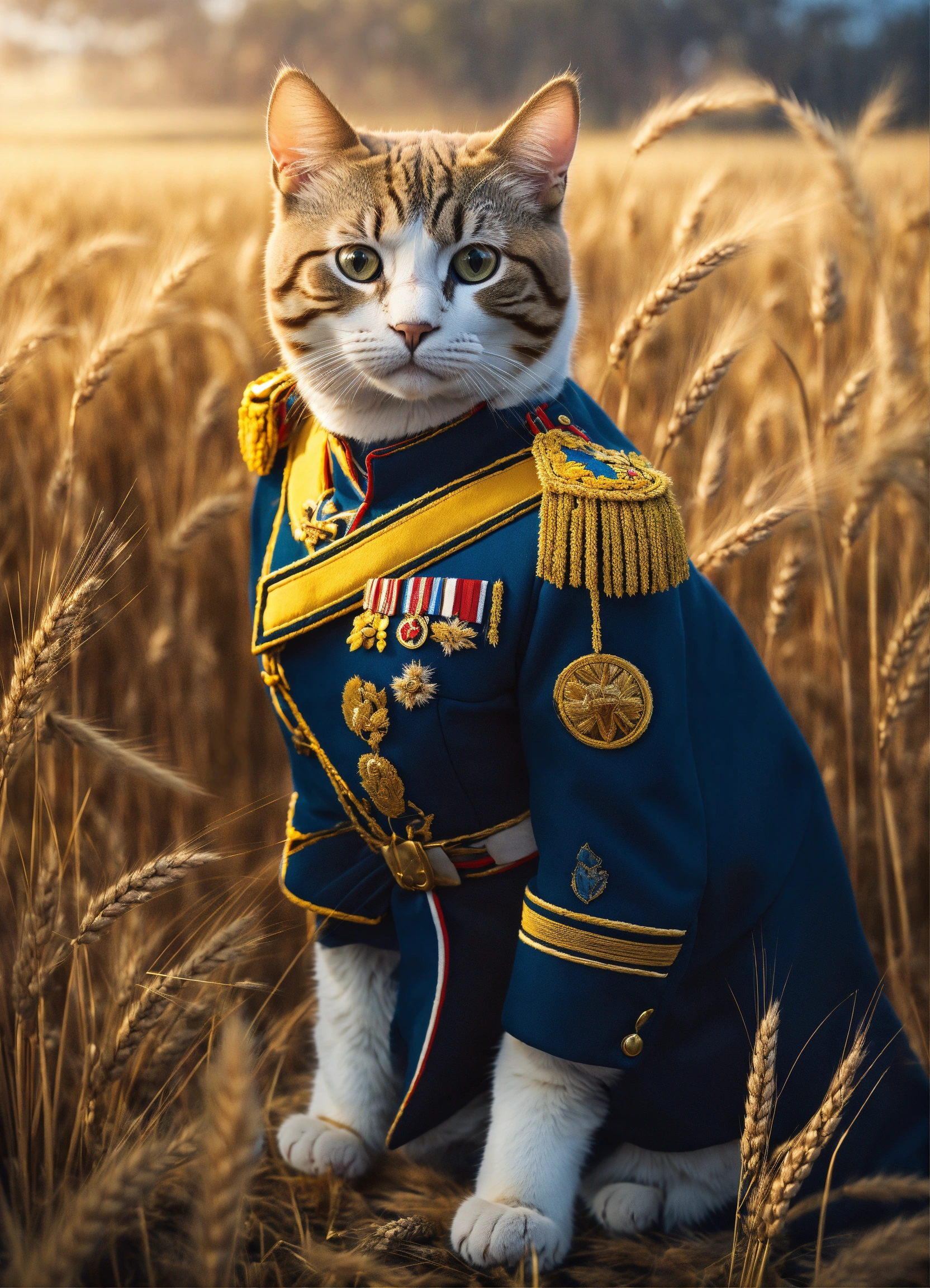 Lexica - Cute cat dressed in ukranian military senior lieutenant ...