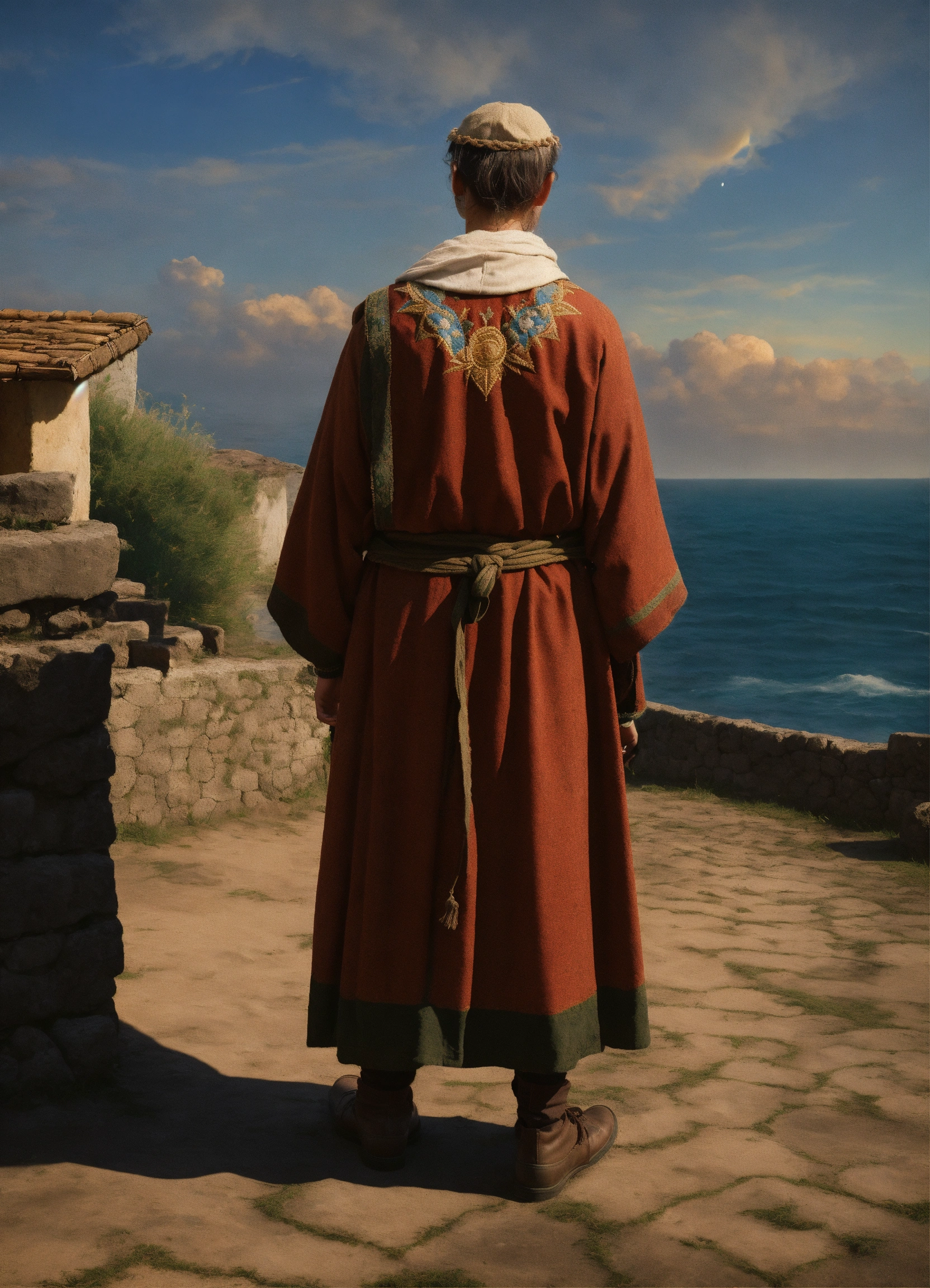 Lexica - Villager, shielding eyes in awe, medieval era, rustic clothing ...