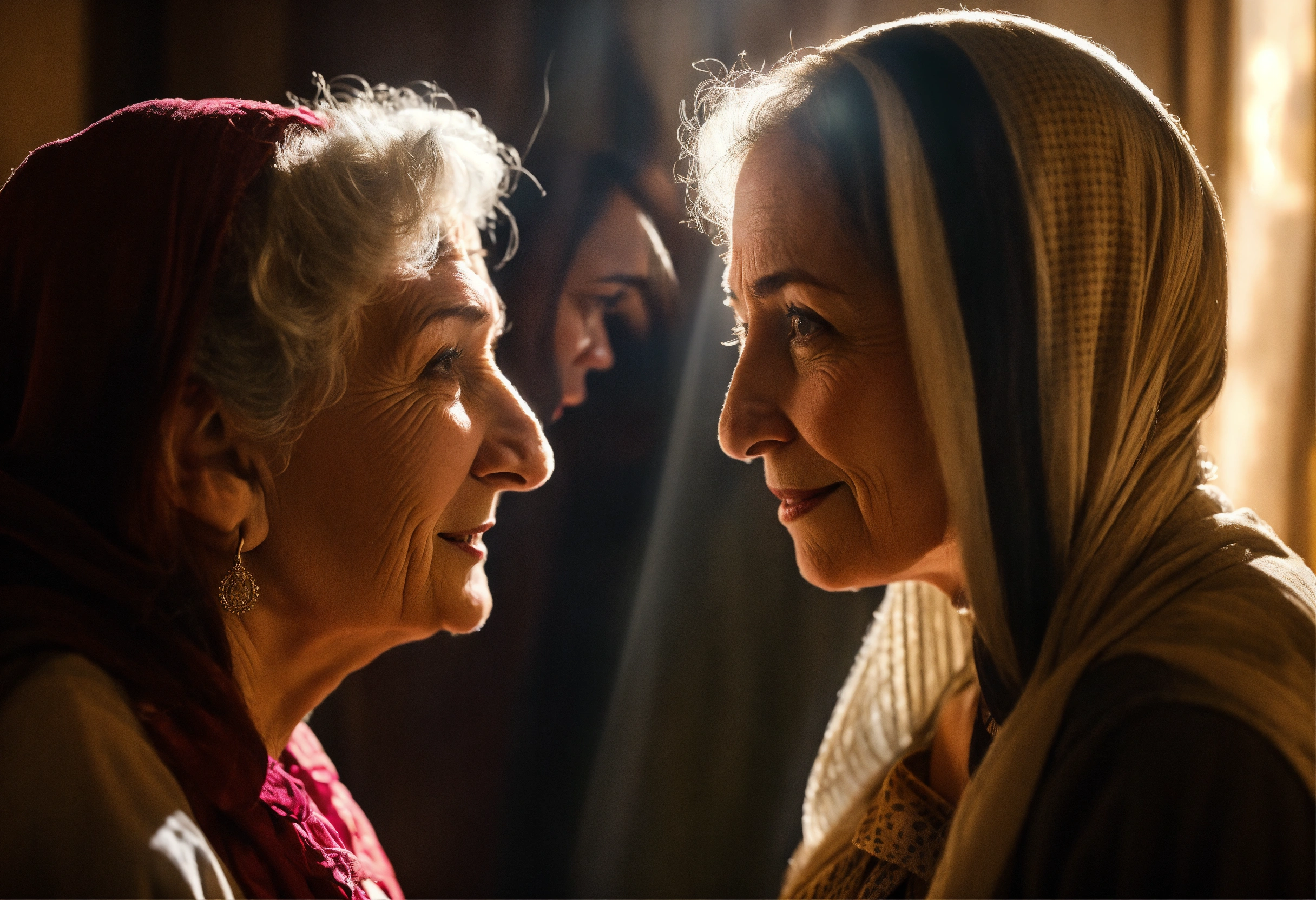 Lexica - Two women, a 99 year old Jewish lady with sideways faces and a ...