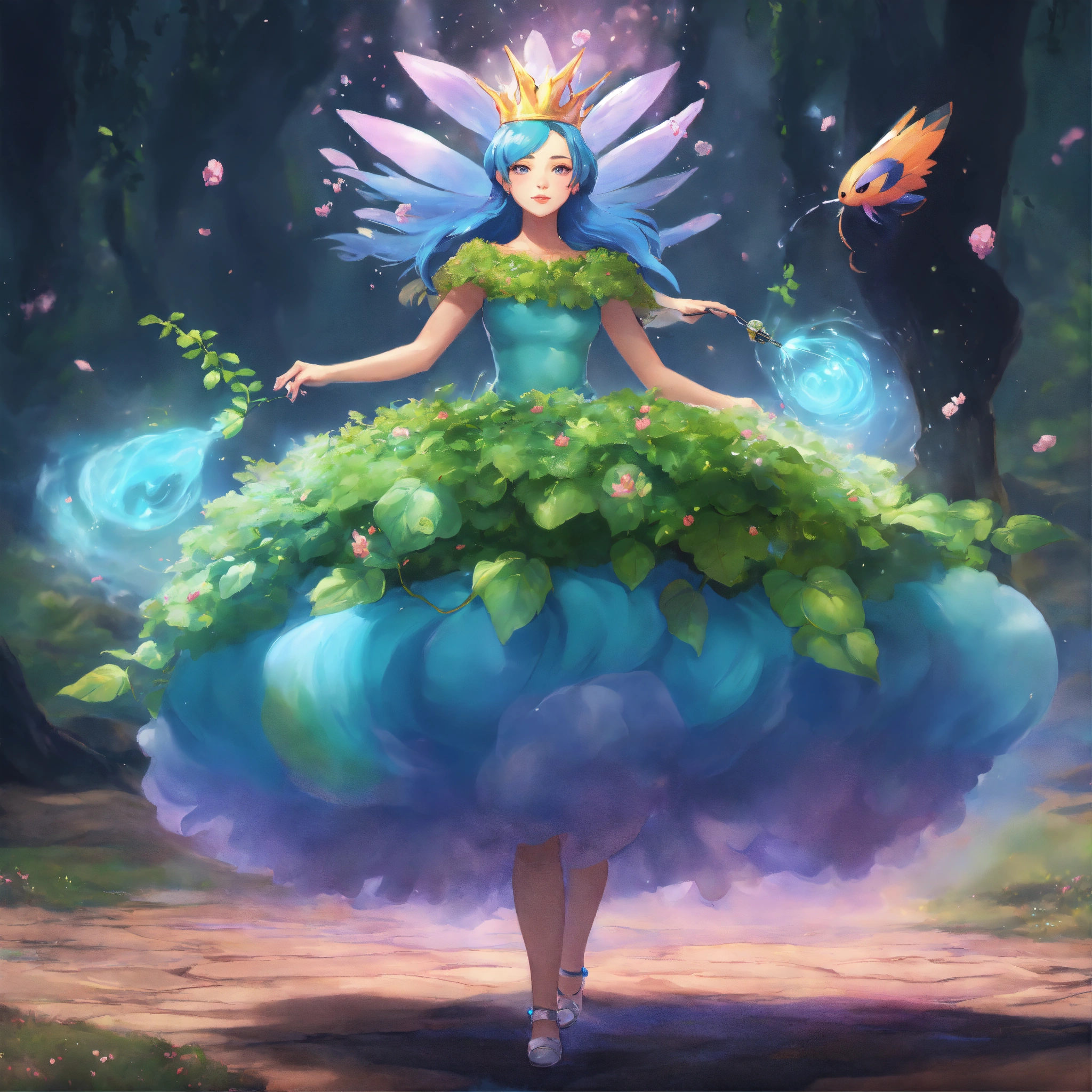 Lexica - The Oddish Pokemon, personified as a human princess with vapor ...