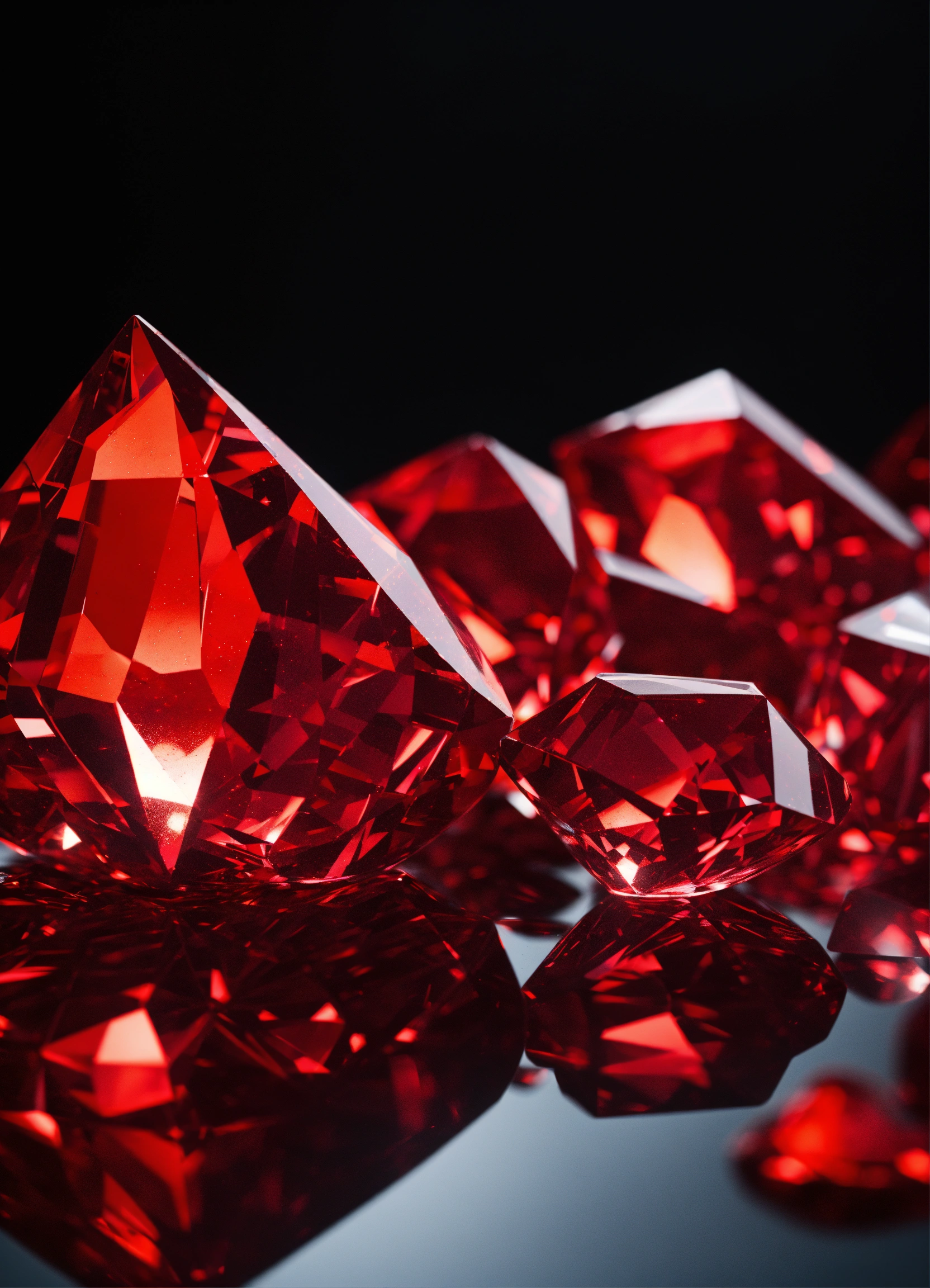 Lexica - Hyper realistic red opaque sparkling crystals in air with ...