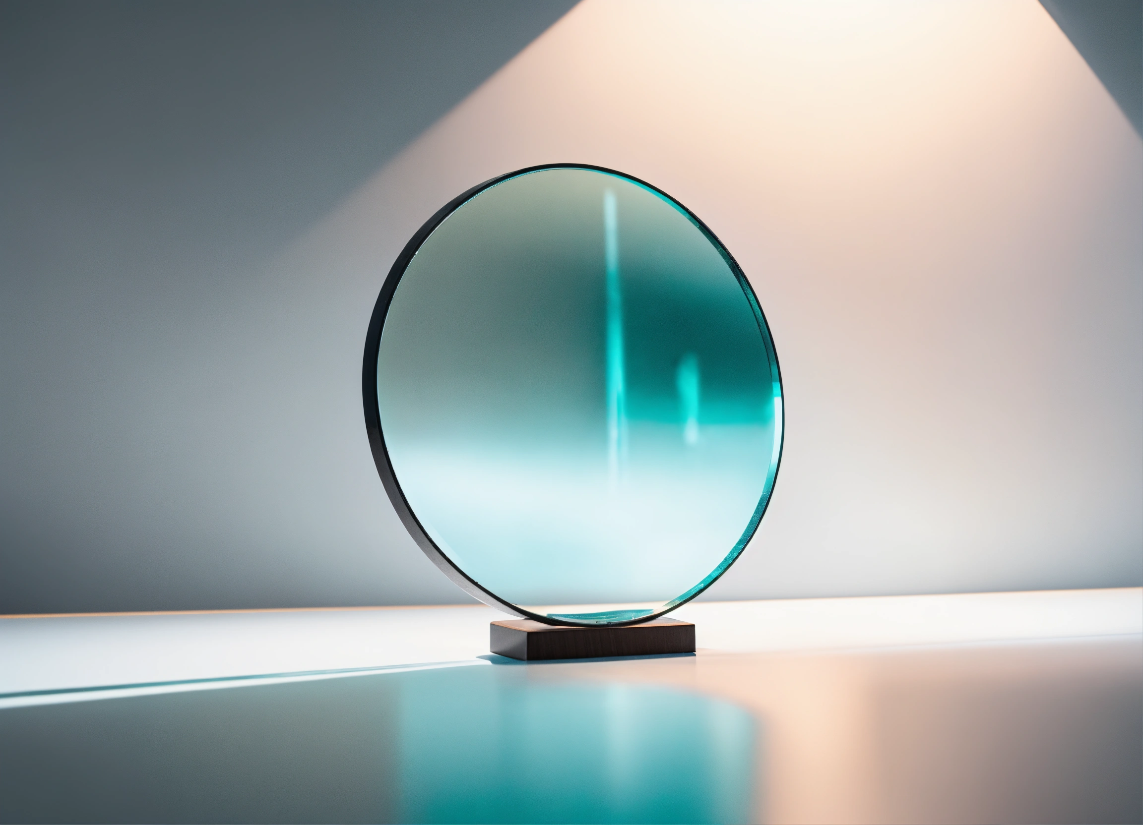 Lexica - Thin glass circle, seen from a side angle with a rotated ...